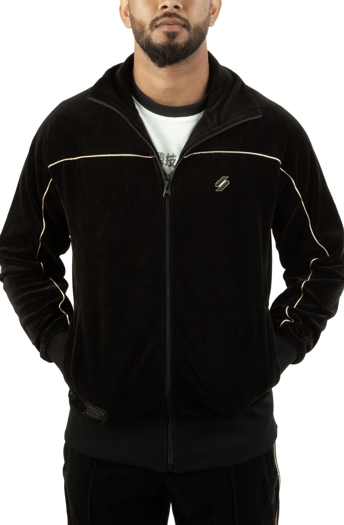 SUPERDRY Code SL Velour Track Top M2012016A - Shiekh