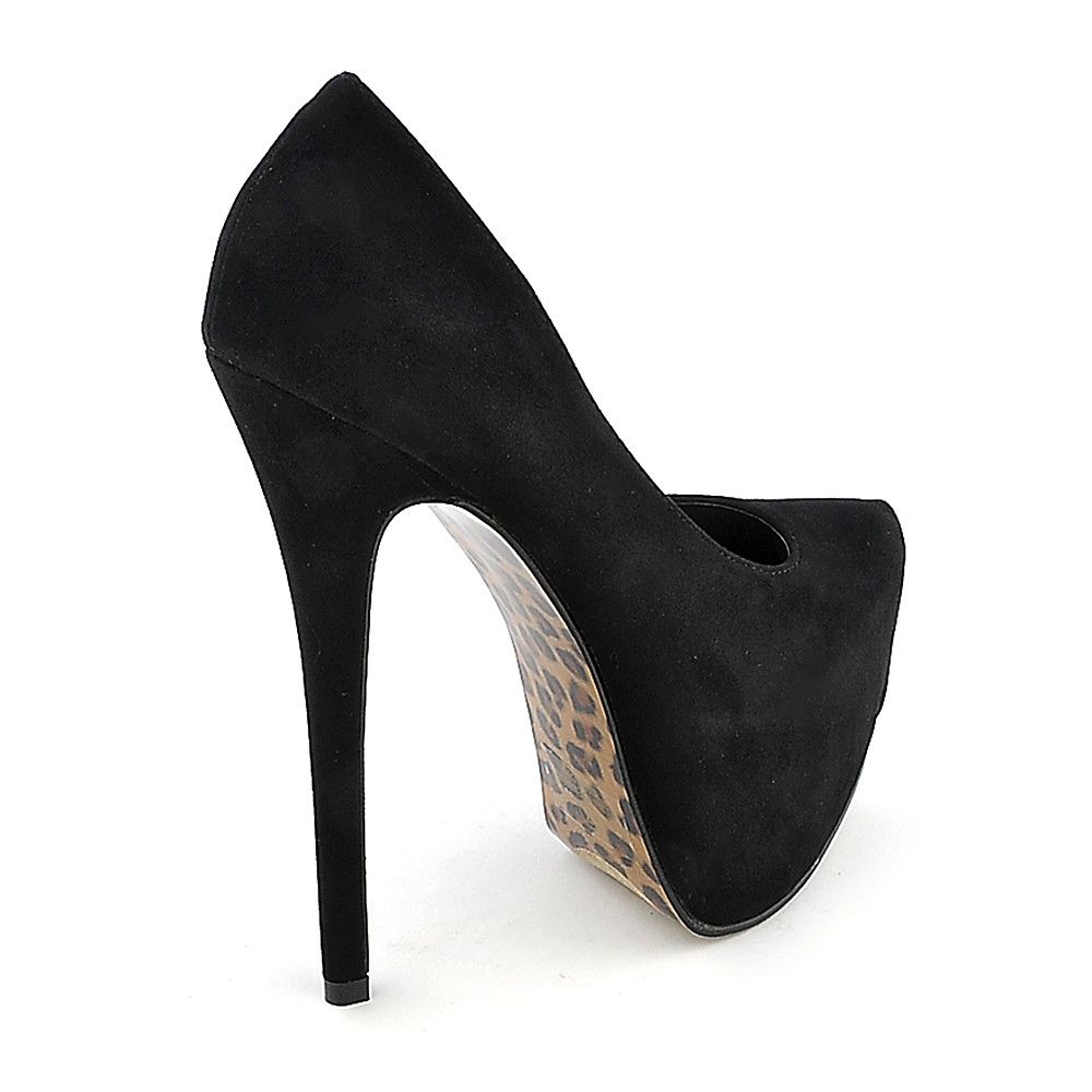 POSH 099 Velvet Platform Pump 099/BLACK - Shiekh
