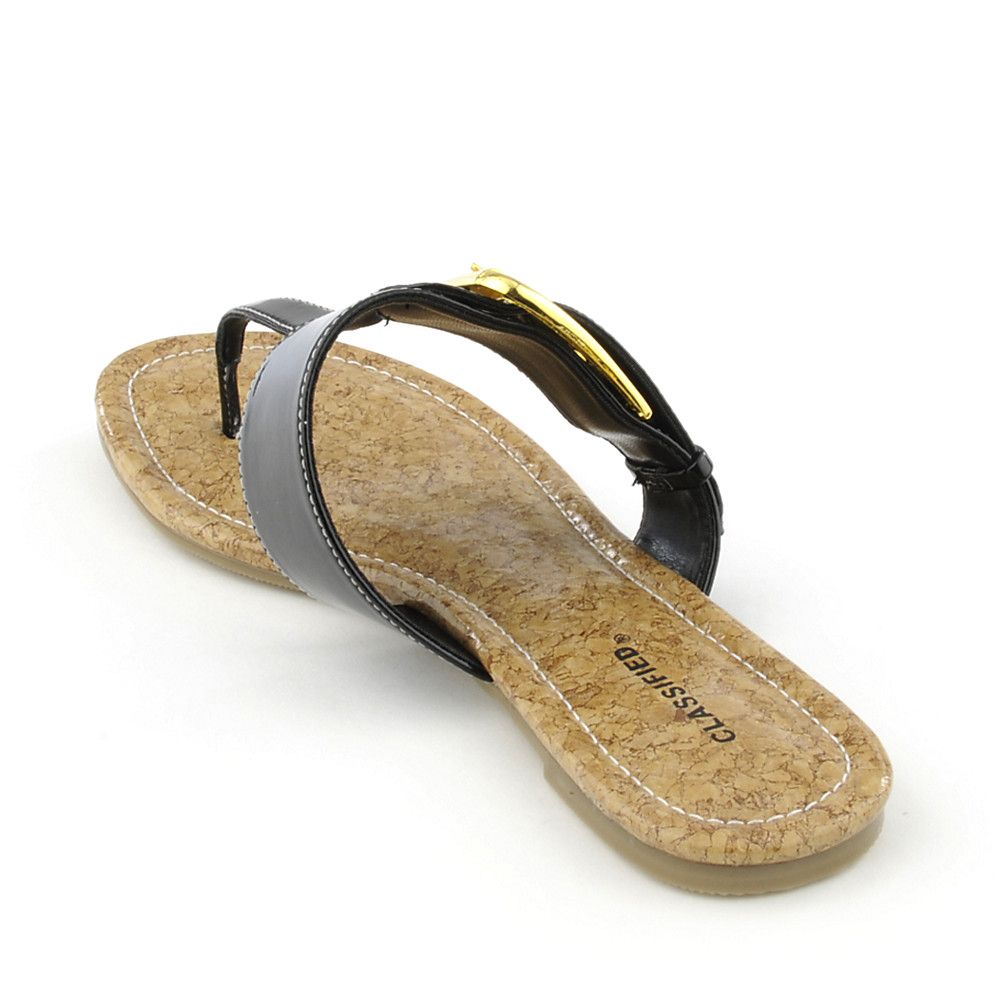 CITY CLASSIFIED Sachi-S Thong Sandal FD SACHI-S/BLACK - Shiekh
