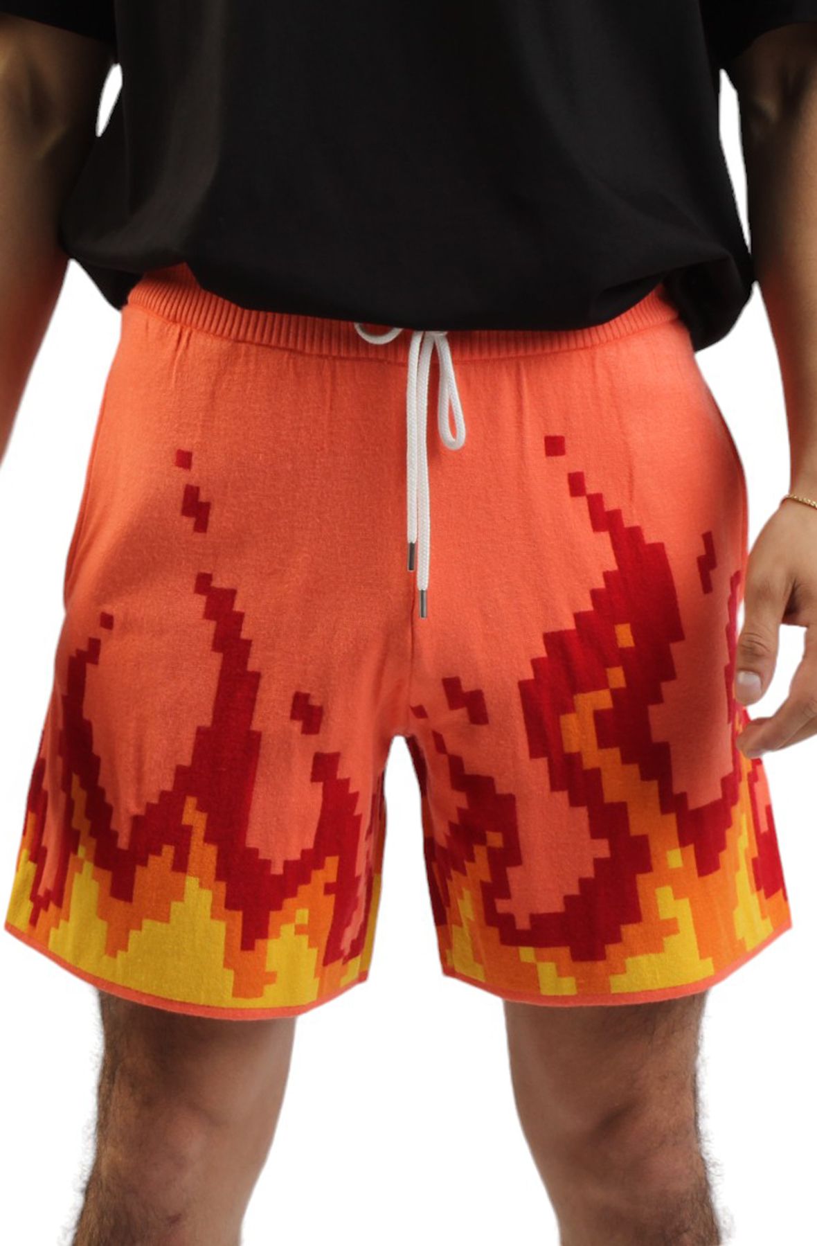 REBEL MINDS Flame Knitted Shorts 131-982-SAL - Shiekh