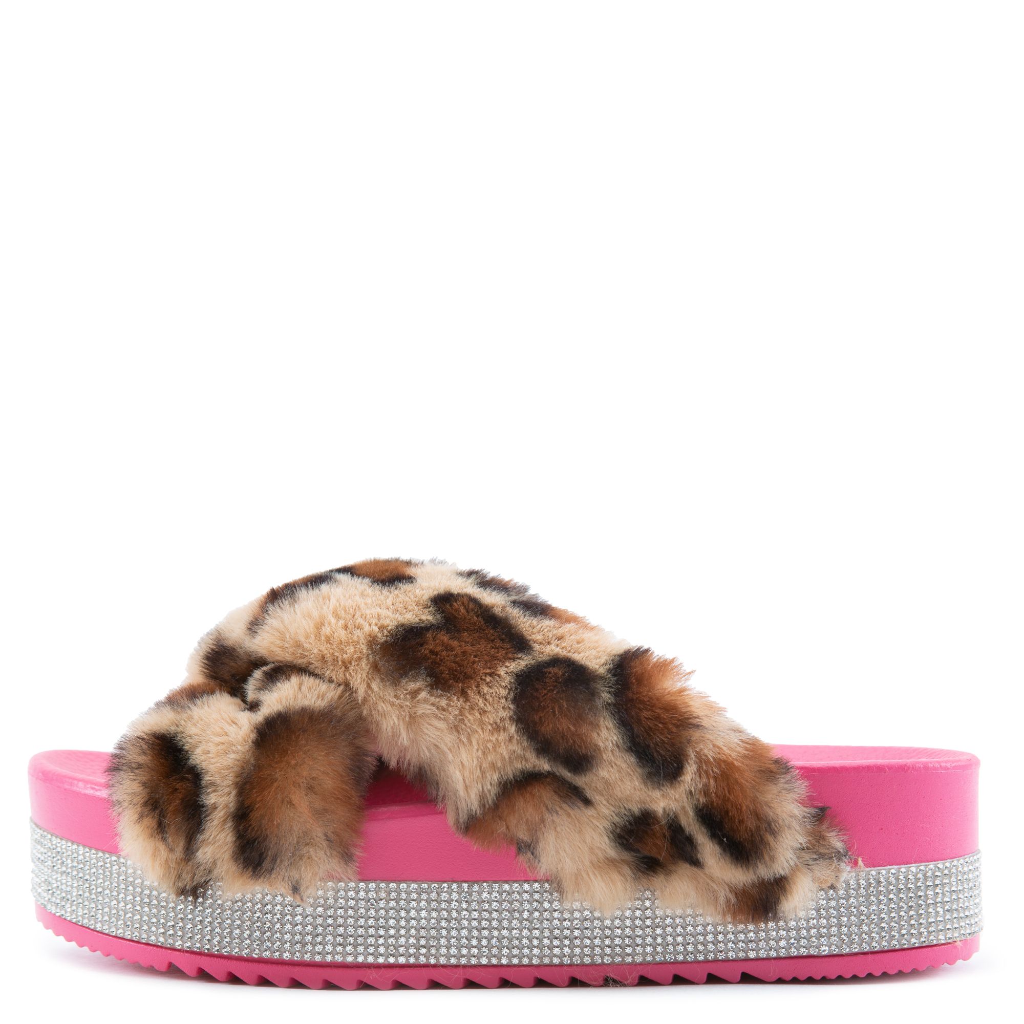 CAPE ROBBIN Spotty-Shi Platform Fur Slides SPOTTY-SHI-LEOP - Shiekh