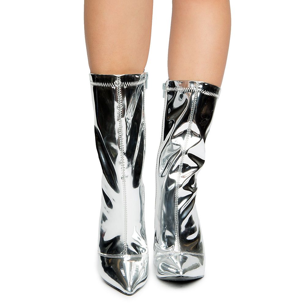 SHOE REPUBLIC Women's Lange High Heel Boots LANGE/SILVER - Shiekh