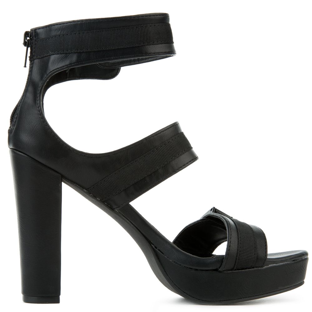 CHASE & CHLOE Women's Adjustable 3 Straps QUINN-1 BLKPU - Shiekh