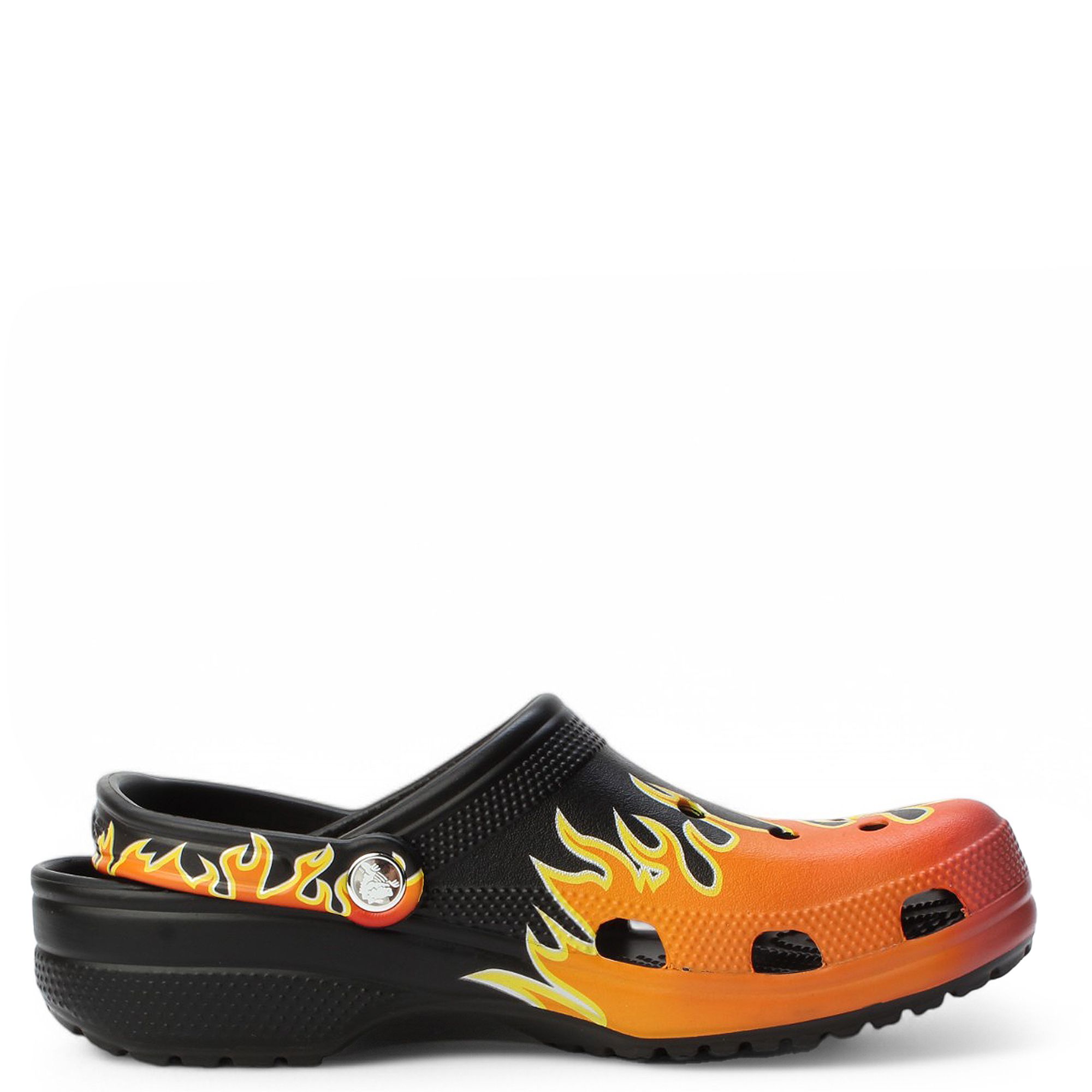Black crocs with flames store
