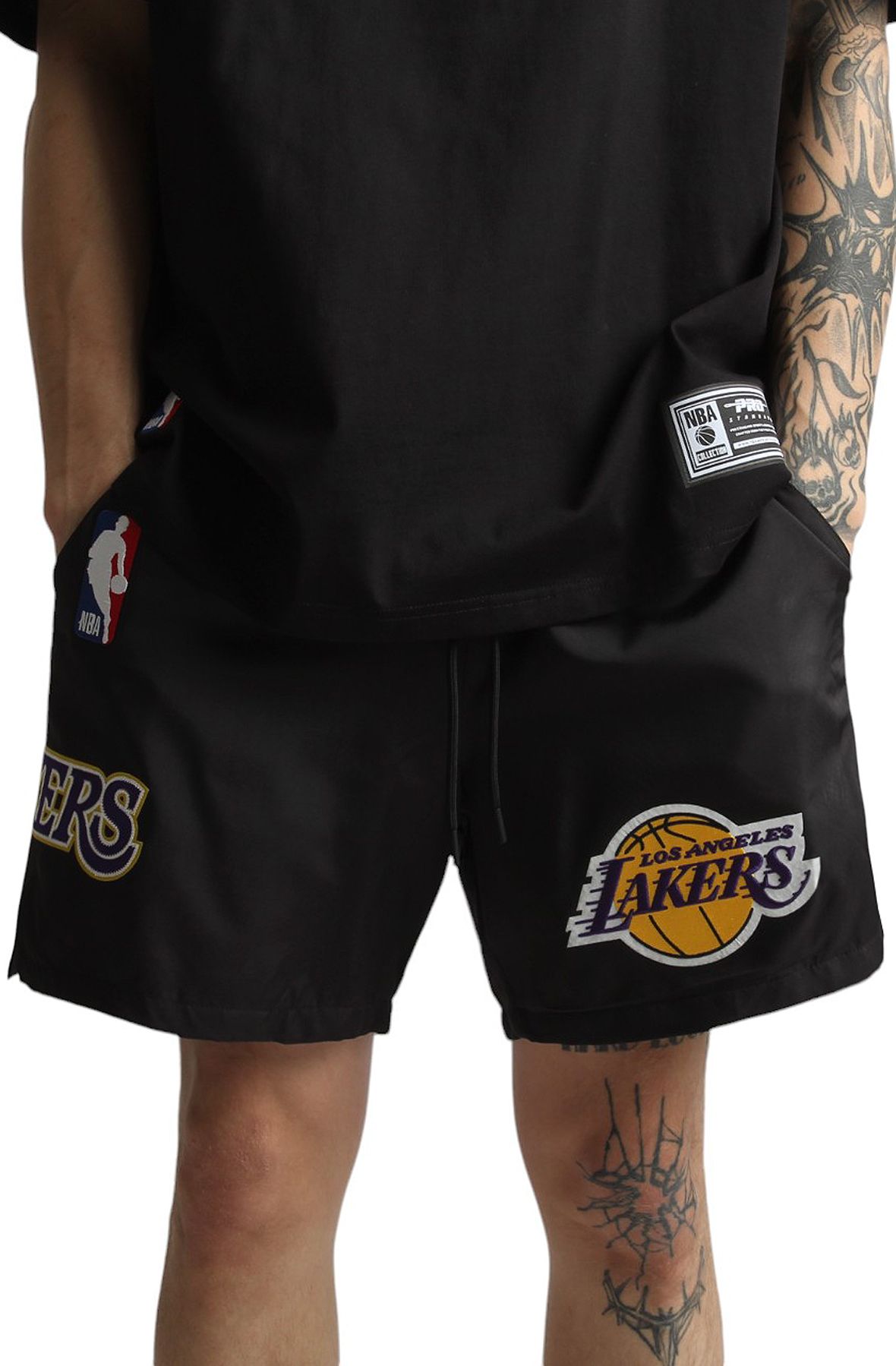 PRO STANDARD NBA Los Angeles Lakers Woven Shorts BLL357055-BLK - Shiekh