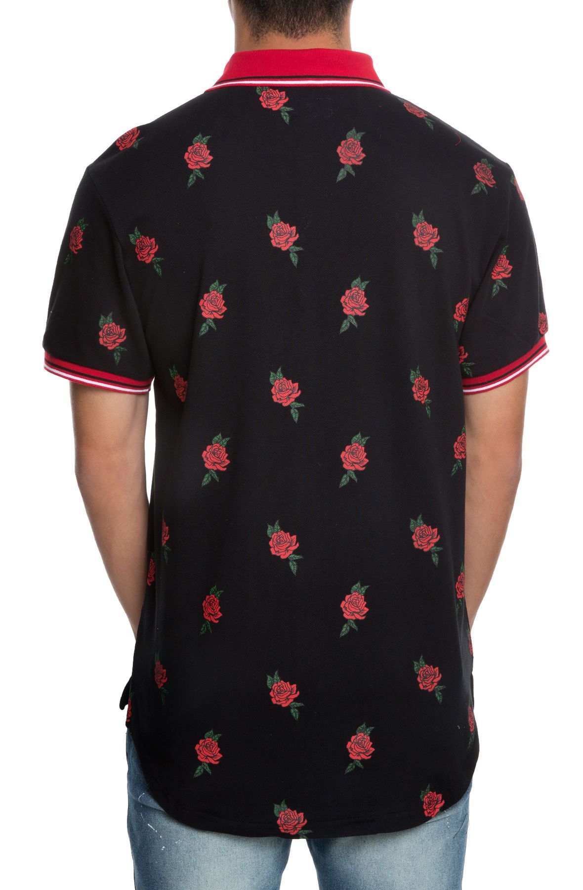 REASON The All Over Roses Polo in H9-163-B - Shiekh