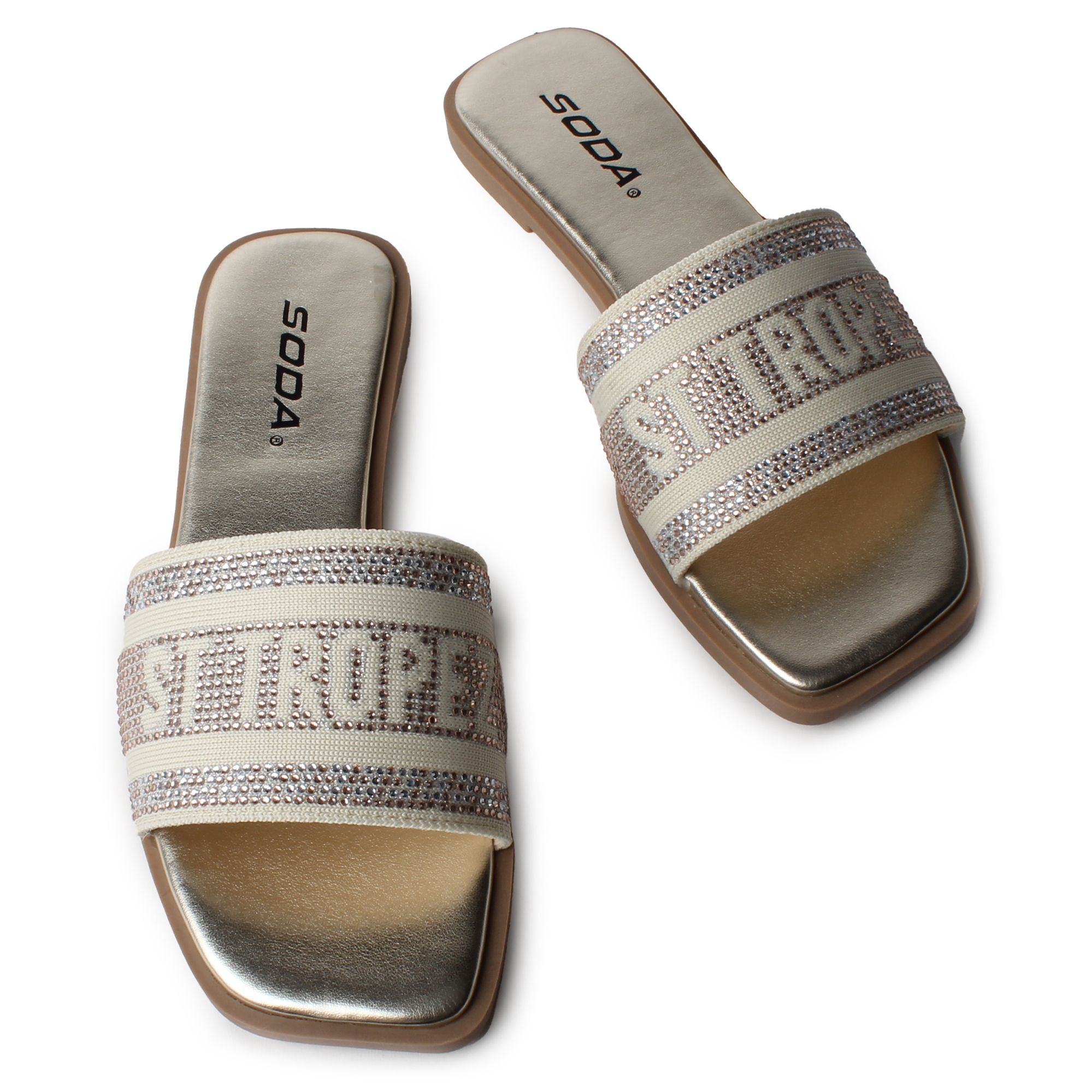 FORTUNE DYNAMICS Deco-S Flat Sandal FD DECO-S-BONE/CHP - Shiekh