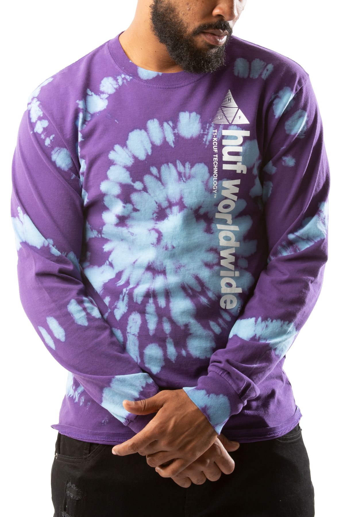 HUF Peak Slant Wash Long Sleeve Tee TS01509-PURP - Shiekh
