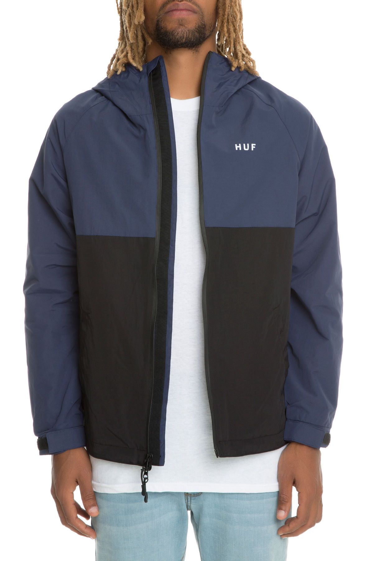HUF The Standard Shell Jacket in Navy and Black JK00009_NVBLK - Shiekh