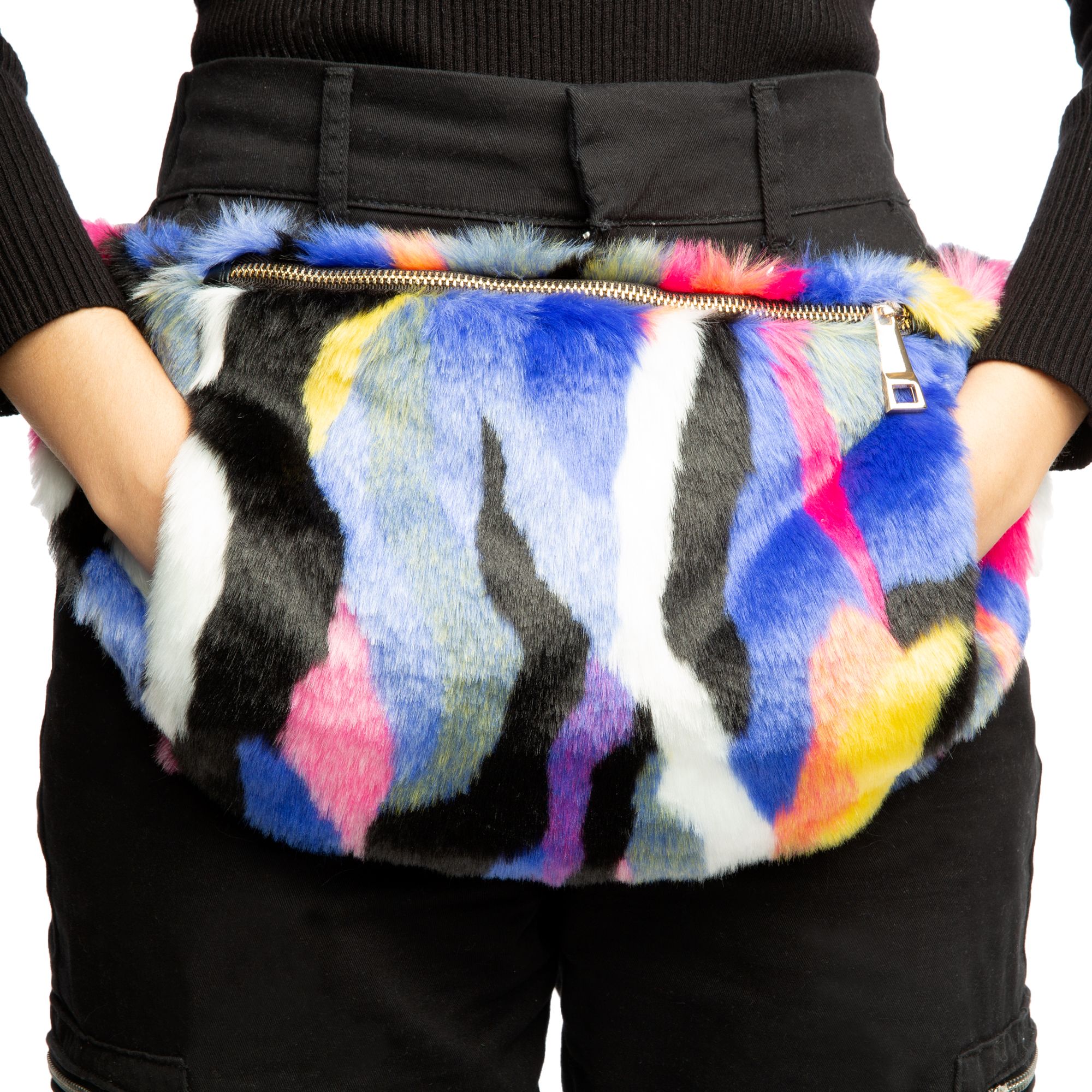 H&D ACCESSORIES, INC Fur Fanny Pack HPC3212MT - Shiekh
