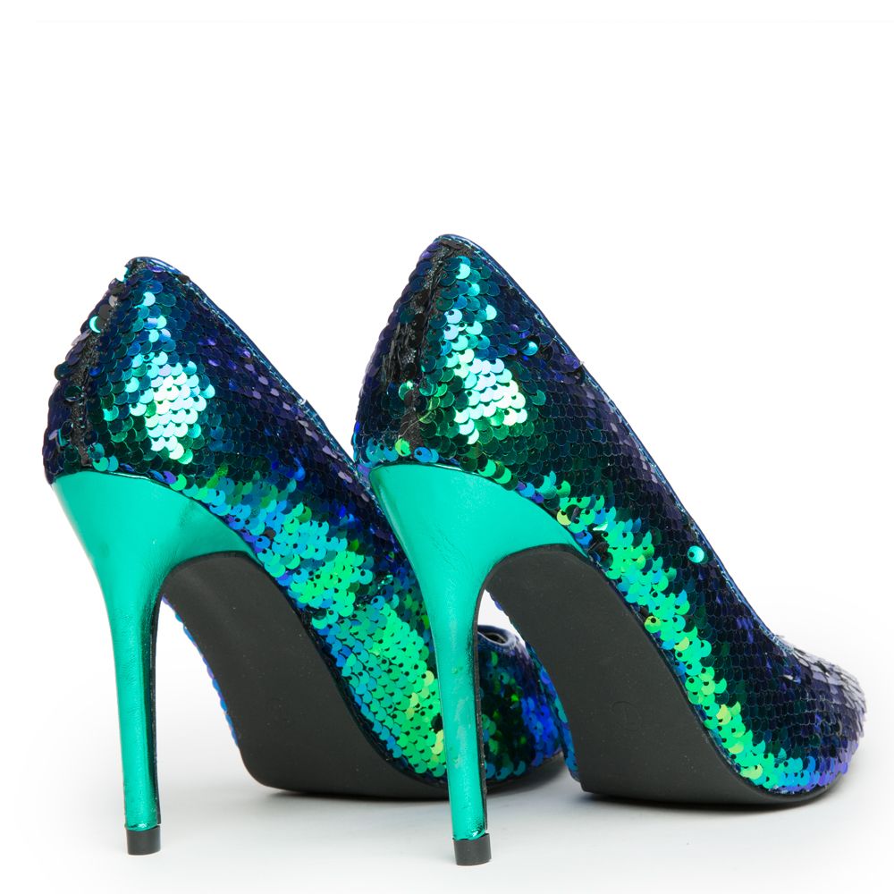 CAPE ROBBIN Kitana-45 Women's Sequence High Heel KITANA-45/MERMAID - Shiekh