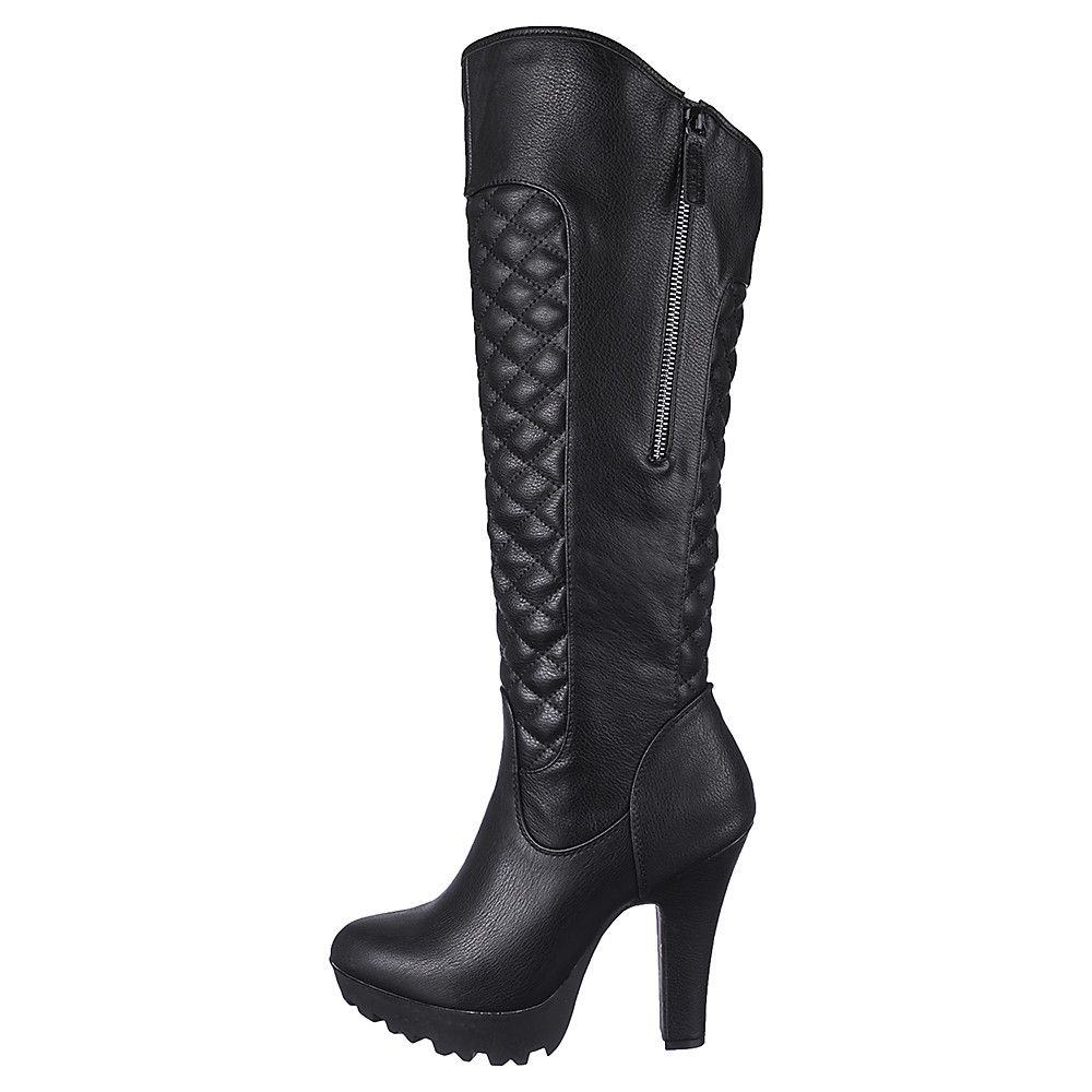 SMACINC. Women's Knee-High Pocket Boot Elizabeth-01 ELIZABETH-01/BLACK ...