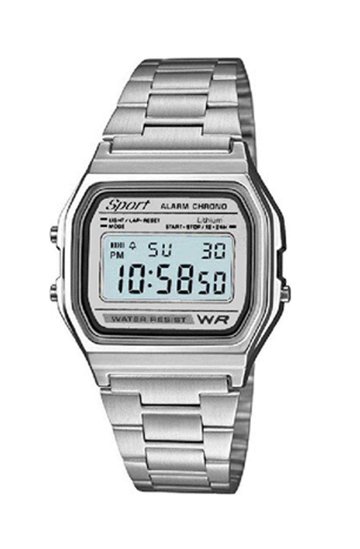 THE TRADE COLLECTIVE The Digi Chrono Watch in Silver AZ40535-CHR - Shiekh