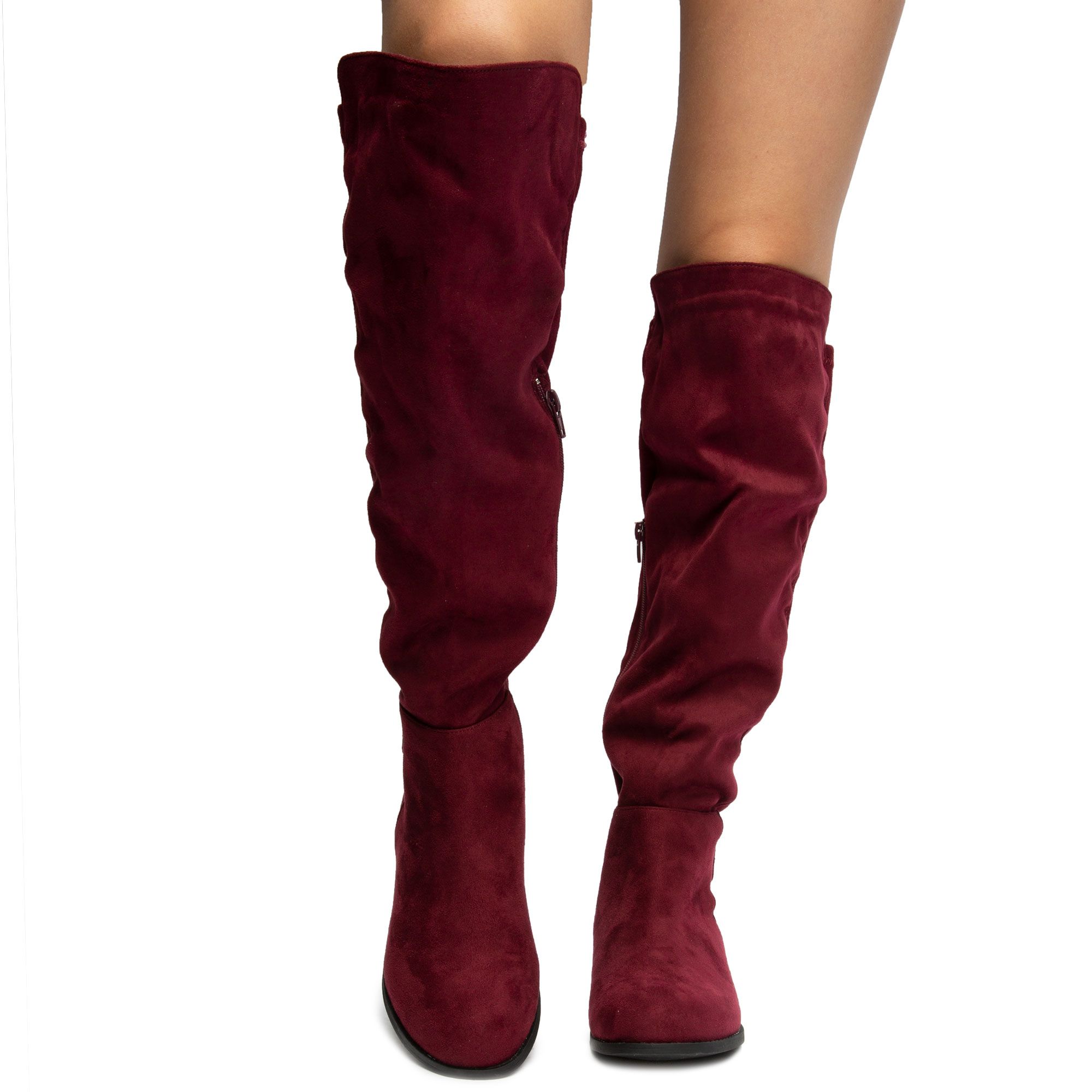 LEGEND FOOTWEAR INC Oksana-171 Knee-High Boots OKSANA-171A-BURG - Shiekh