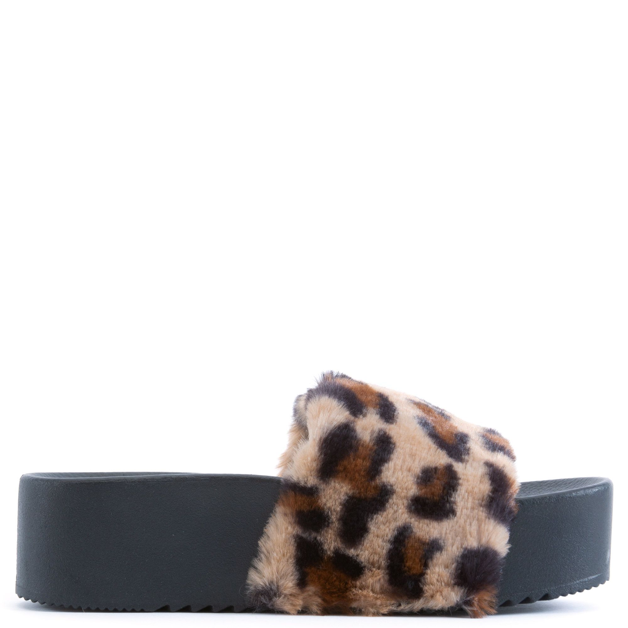 LILIANA Issy-2 Furry Platform Slides ISSY-2-LEOP - Shiekh