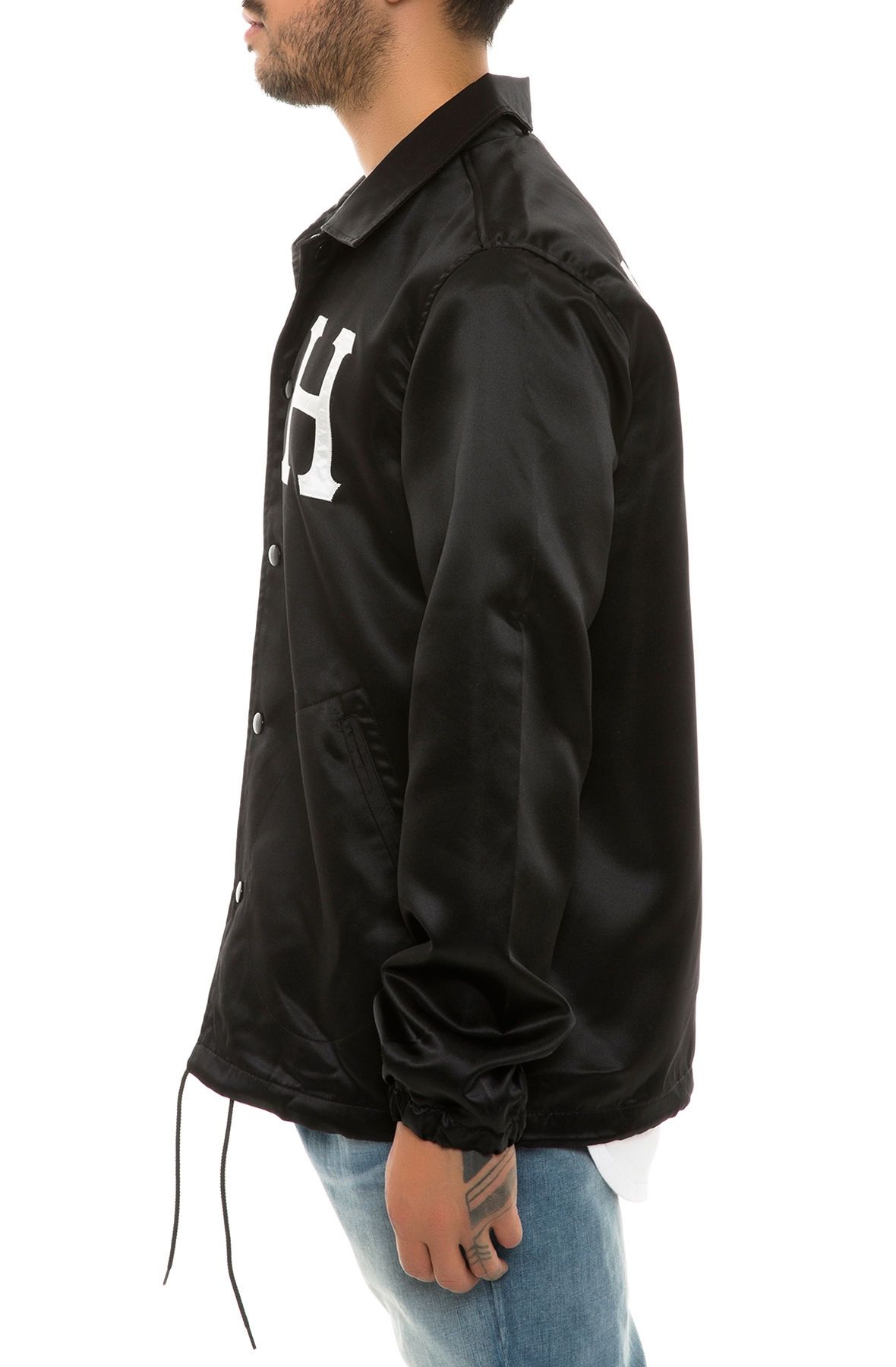 HUF The Satin Coaches Jacket in JK54003-BLK - Shiekh