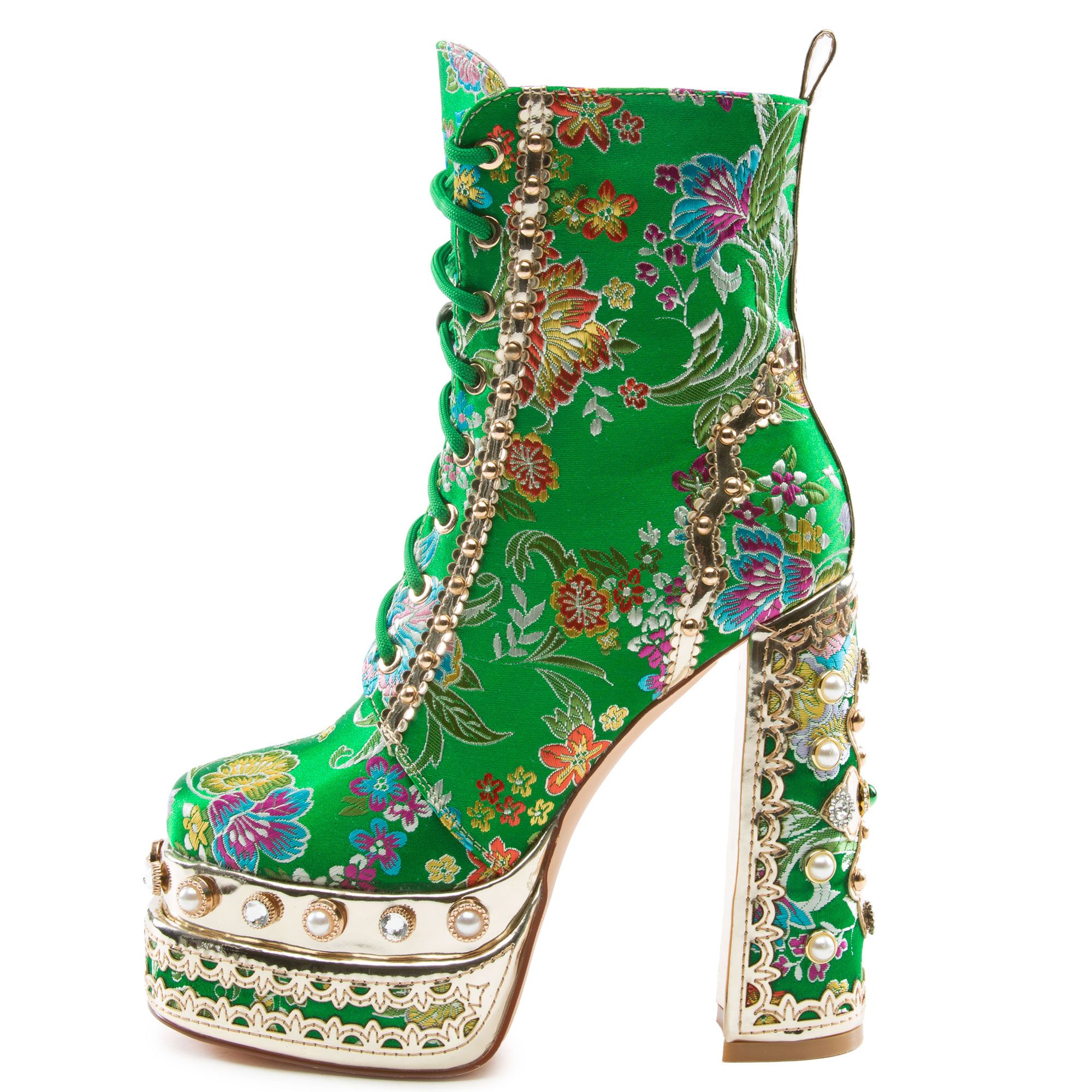 AZALEA WANG Eva Platform Heel Bootie EVA-GREEN - Shiekh