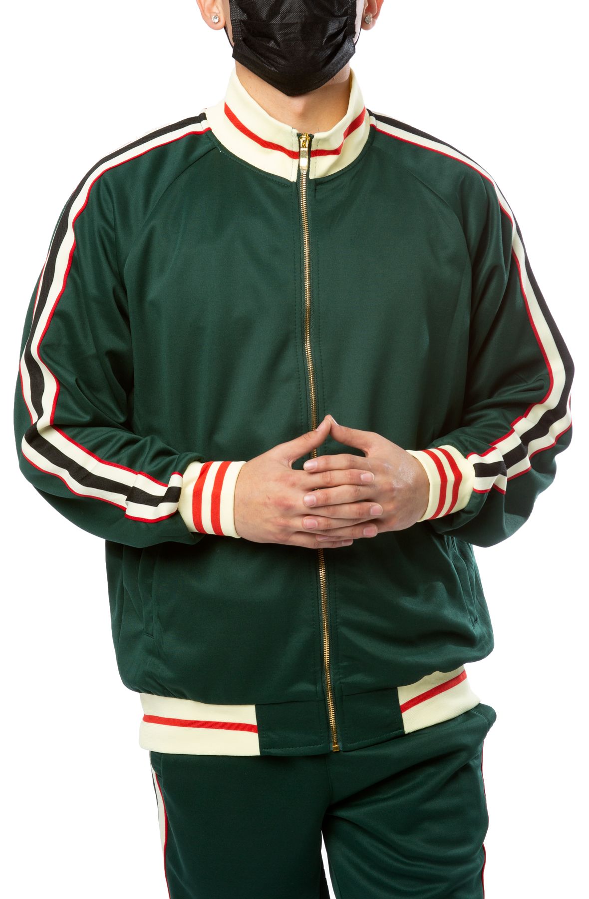 VICTORIOUS LOS ANGELES Vice City Striped Track Jacket ST575J-GRN - Shiekh