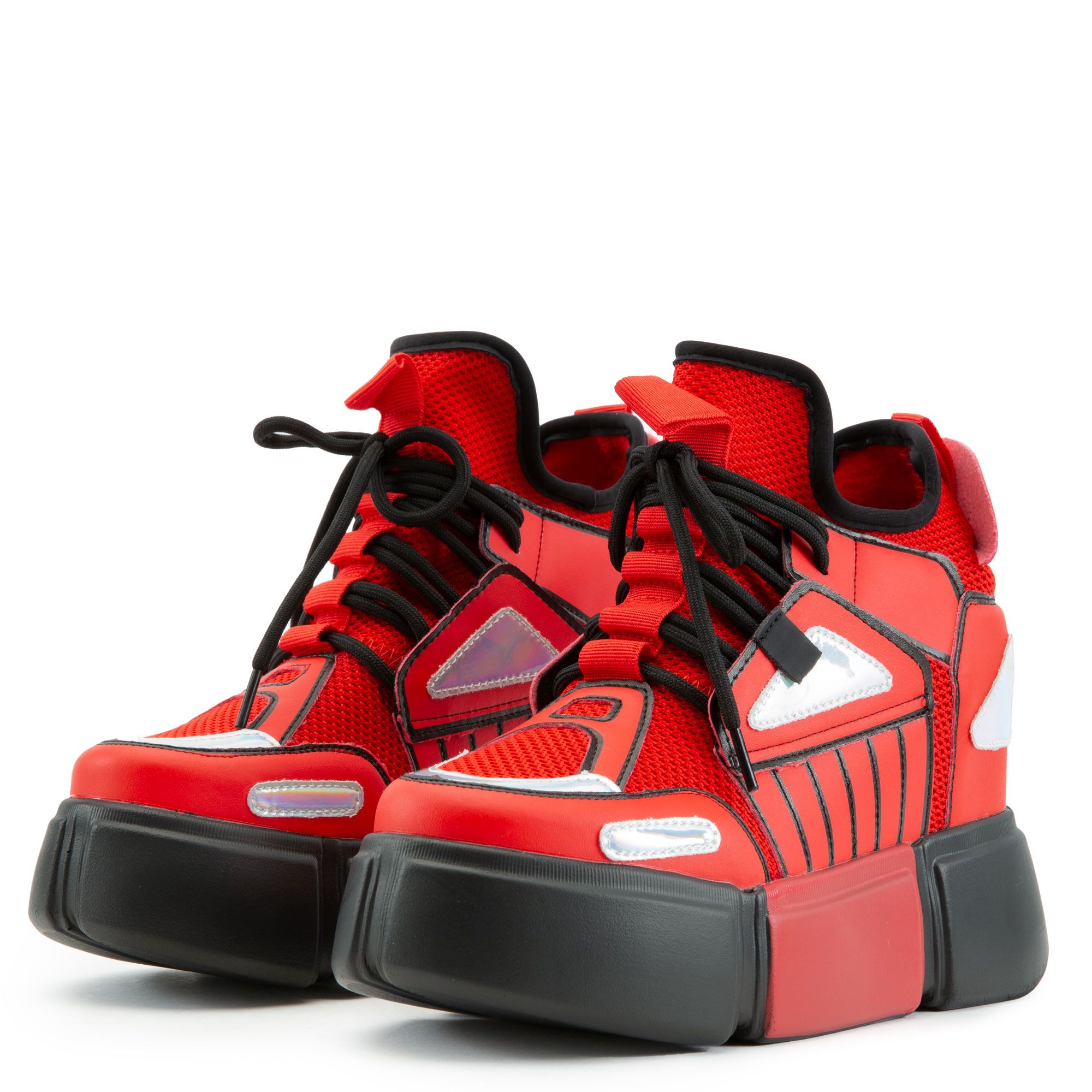 ANTHONY WANG Cranberry-01 Platform Sneakers CRANBERRY-01-BLKHOL - Shiekh