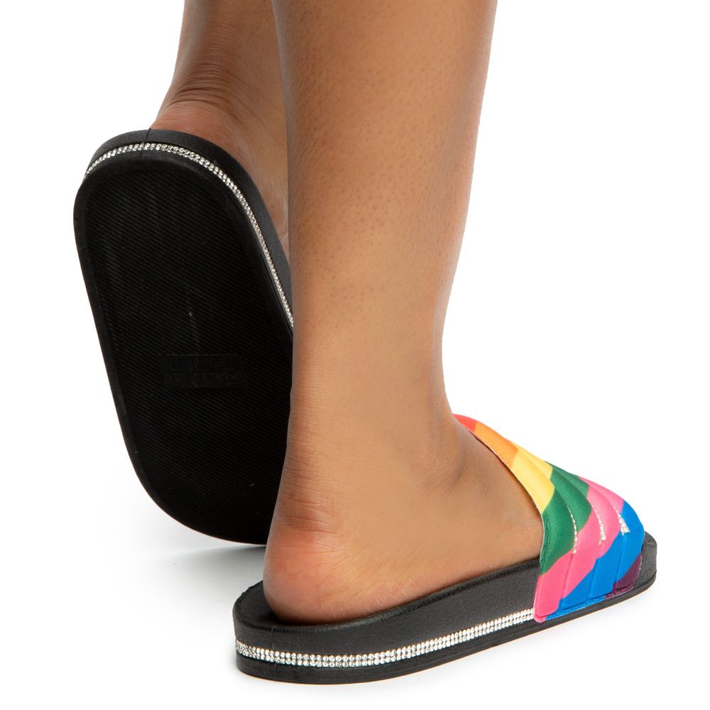 LILIANA Magnolia-1 Neoprene with Stones Slides MAGNOLIA-1-RNB - Shiekh
