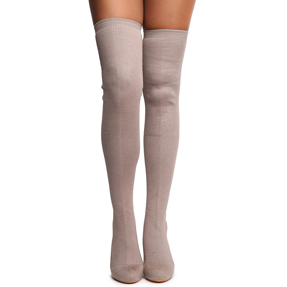 SHIEKH Lynette-01 Over The Knee Boot LYNETTE-01 OK/TAUPE - Shiekh