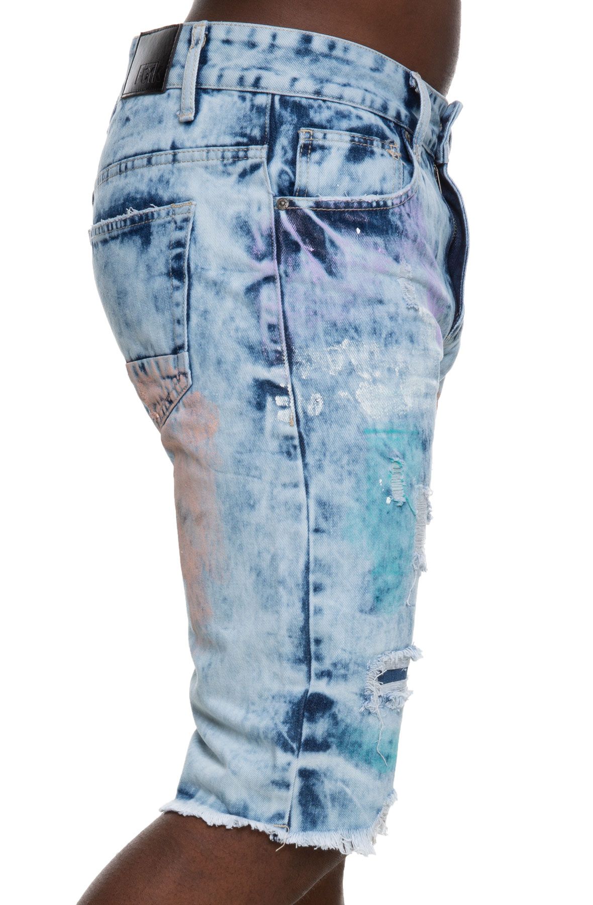 FBRK Span Paint Splatter Shorts JS9246H PB - Shiekh