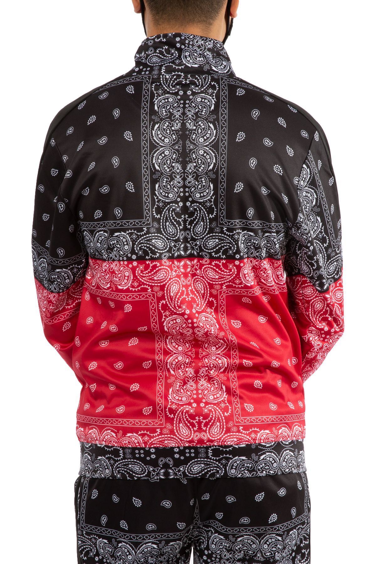 FBRK 2Tone Paisley Track Jacket 9A2-504BKRED - Shiekh