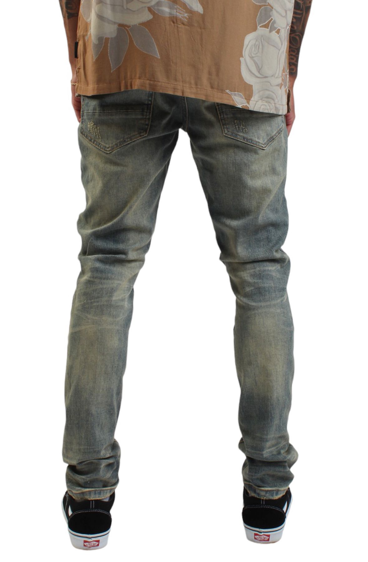 FOREIGN LOCALS Vintage Ripped Sand Jeans FL-190524 - Shiekh