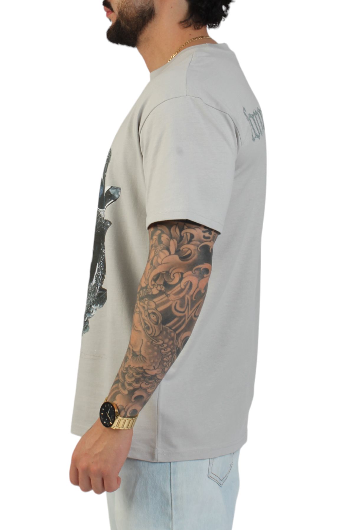 FORGOTTEN FACES Iced Skull Drip T-Shirt FOF0124-ASH - Shiekh