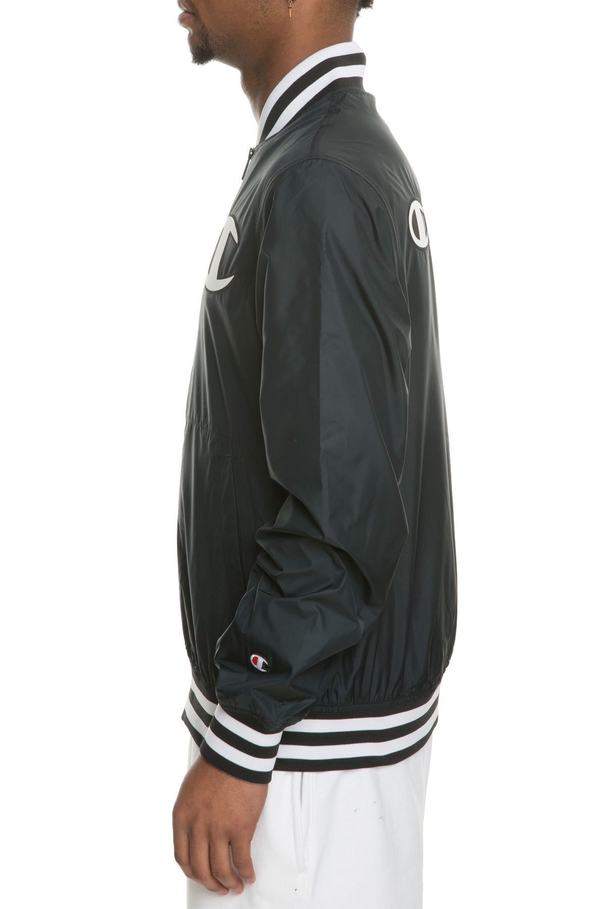 CHAMPION The Satin Baseball Letterman Jacket in Black V1941-549745-003 ...
