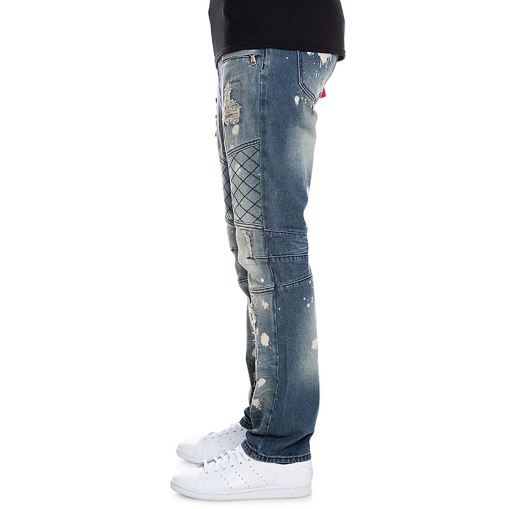 REASON Men's Cross Stitch Drip Denim Jean F8-382 - Shiekh