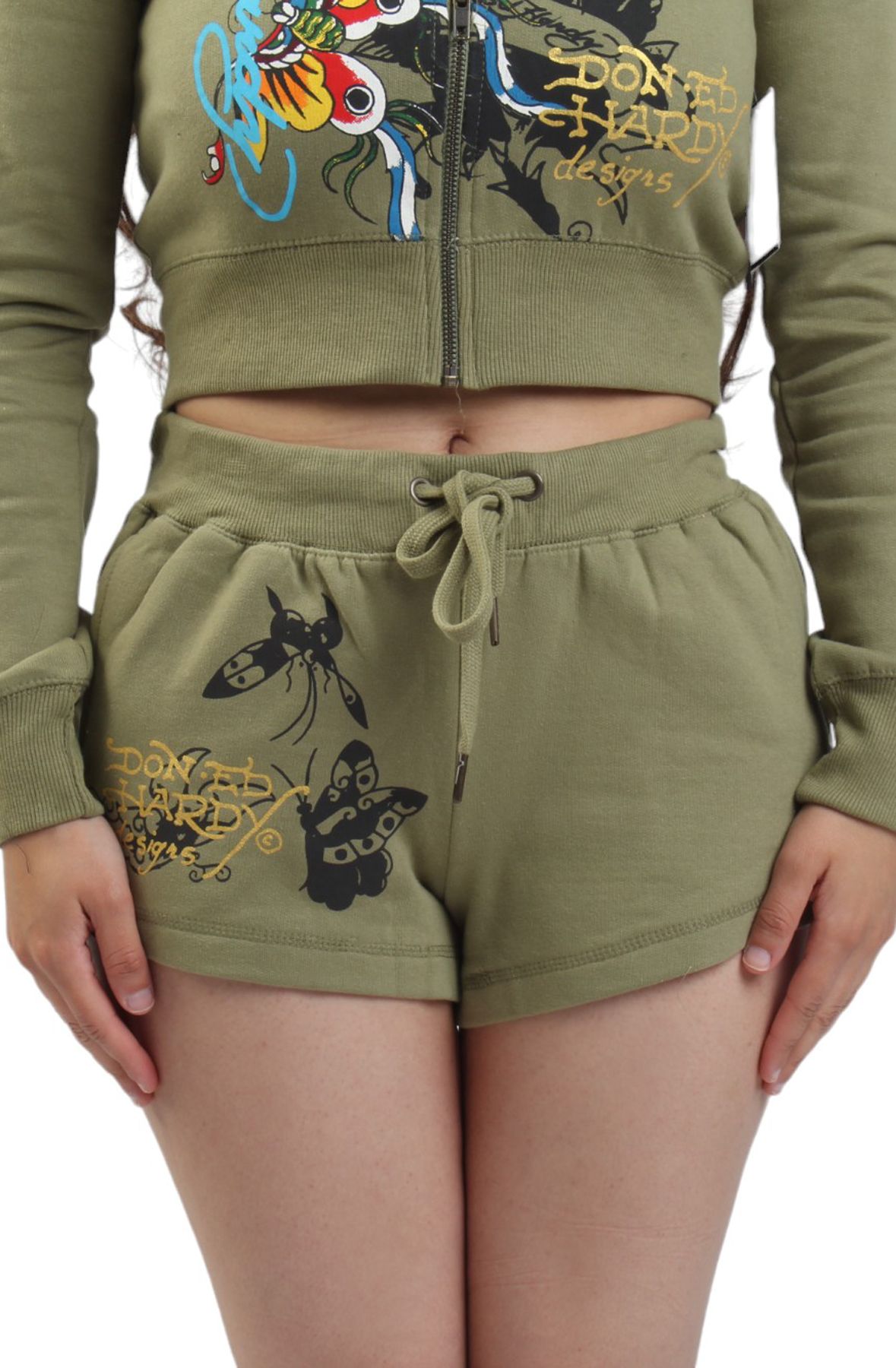 ED HARDY Butterflies Fleece Short EHW8004-15 - Shiekh