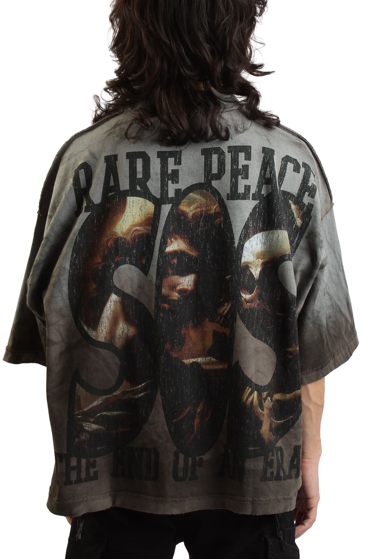 RARE PEACE Save Our Souls Oversized Rhinestone Cropped T-Shirt RT5063 ...