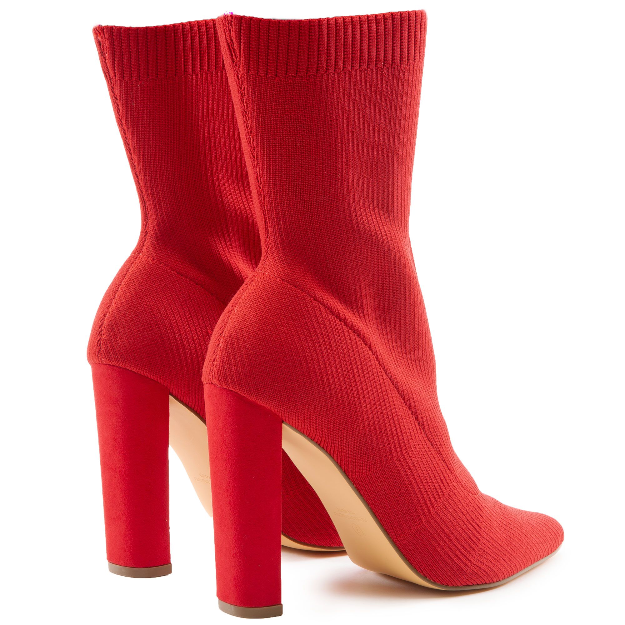 LILIANA Knitted Ankle Bootie FLASHY-1-RED - Shiekh