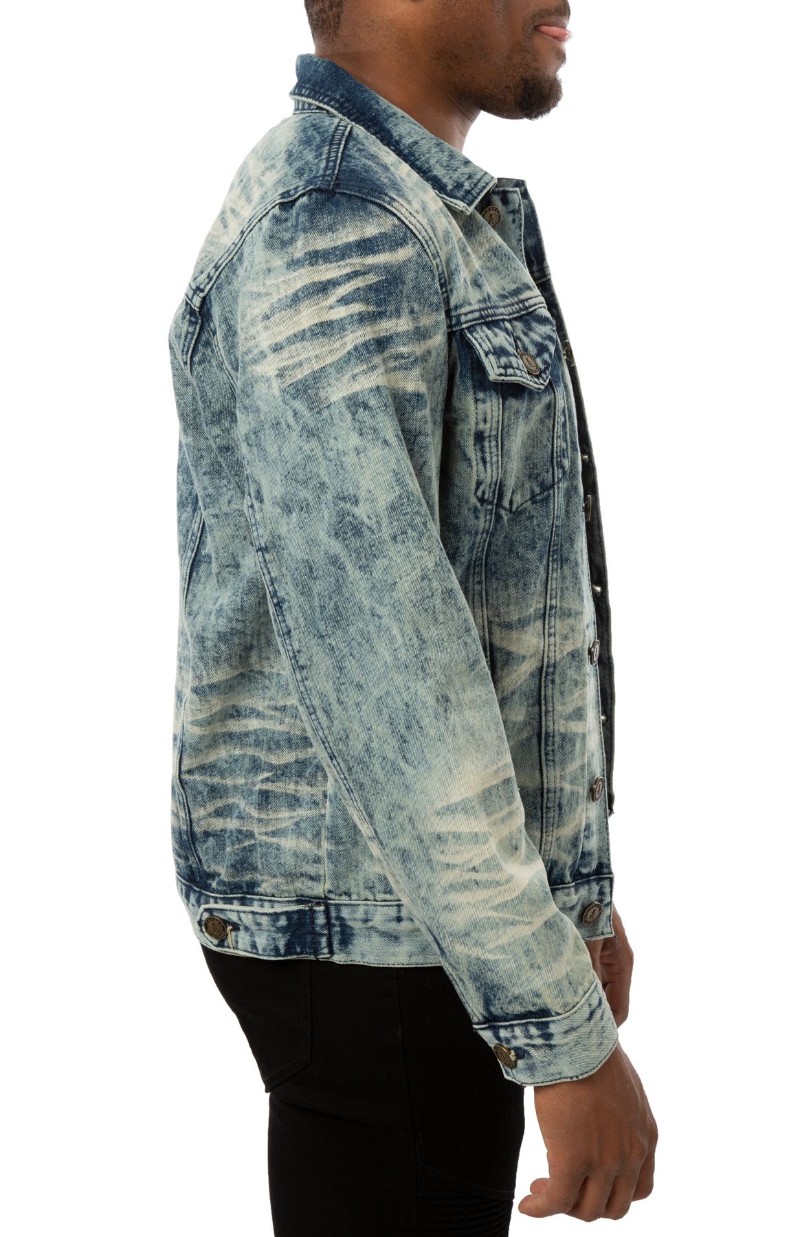 REASON Vintage Bleach Jacket U1-406BLU - Shiekh