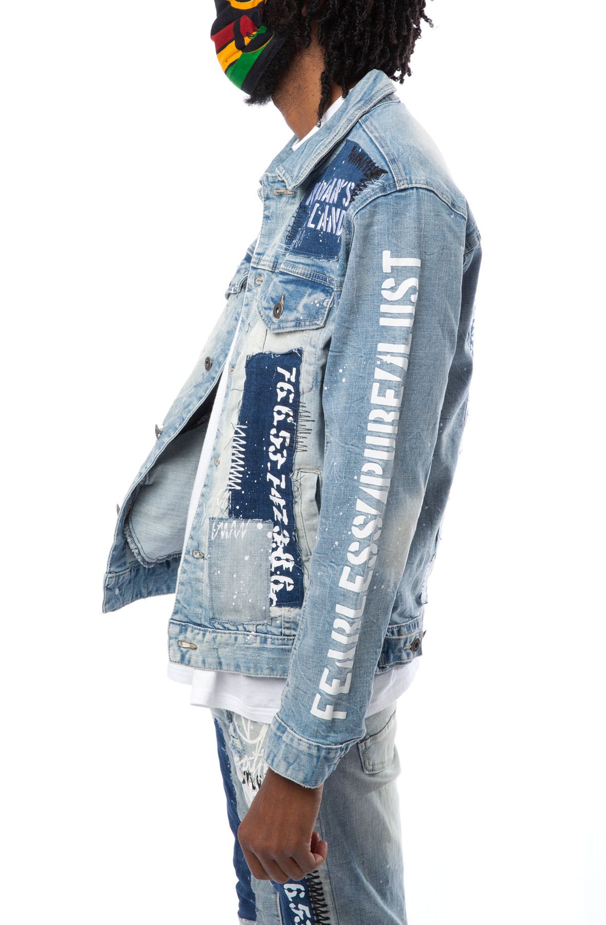 SMOKE RISE Chevron Denim Jacket SJJ21152-CAN - Shiekh