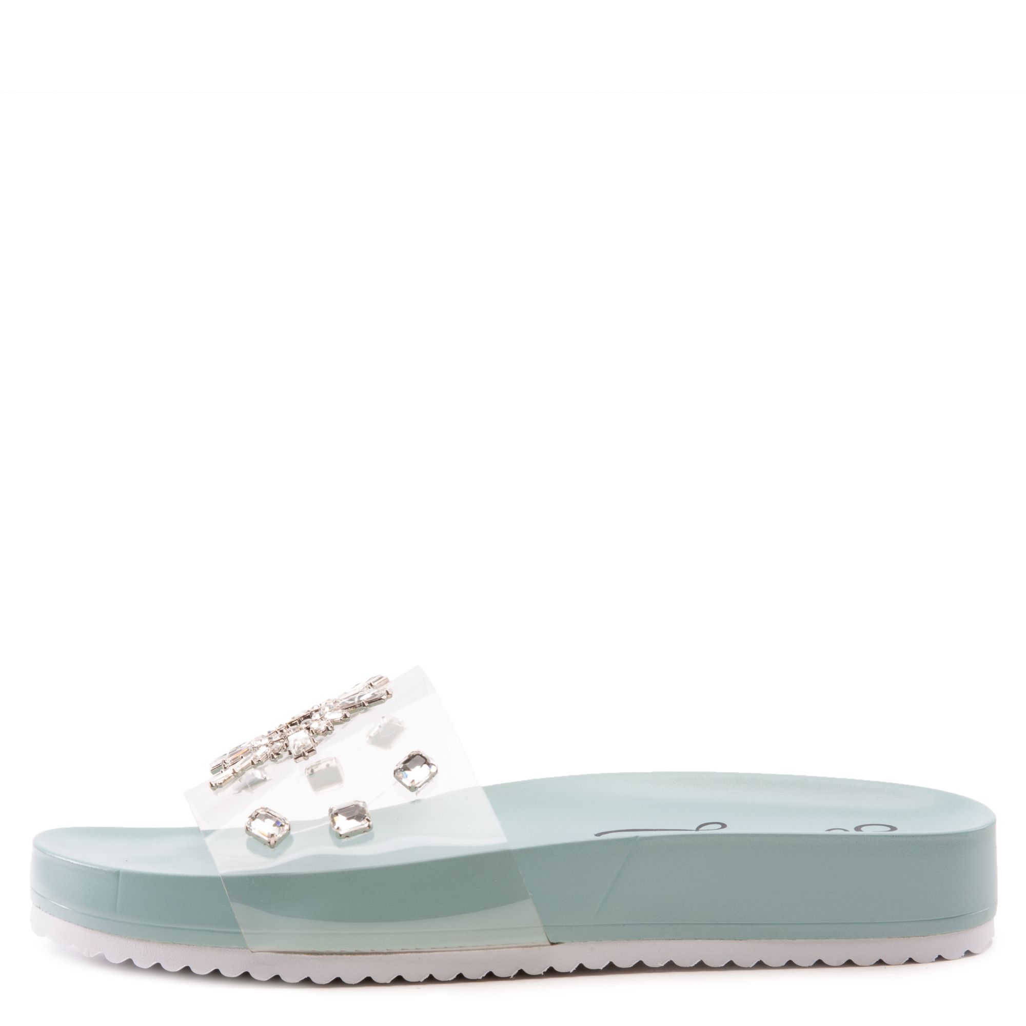 MACHI FOOTWEAR INC Brea Rhinestone Slides BREA-BLU - Shiekh