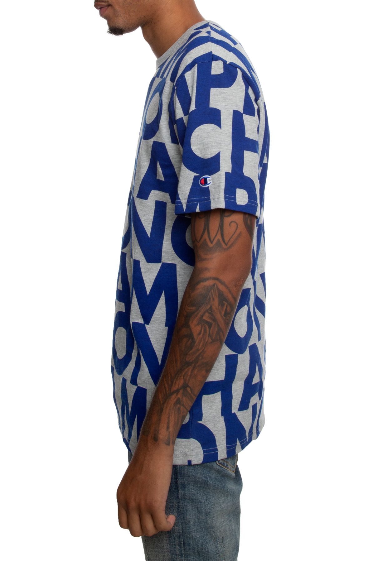 CHAMPION Heritage All-Over Script Short Sleeve Tee T1919S7W+ - Shiekh