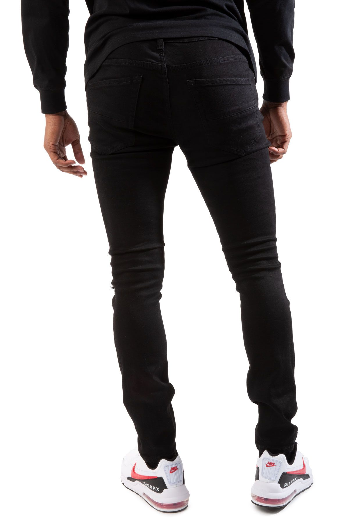 FOREIGN LOCALS Rhinestone Ripped Jean FL-3300BLK - Shiekh