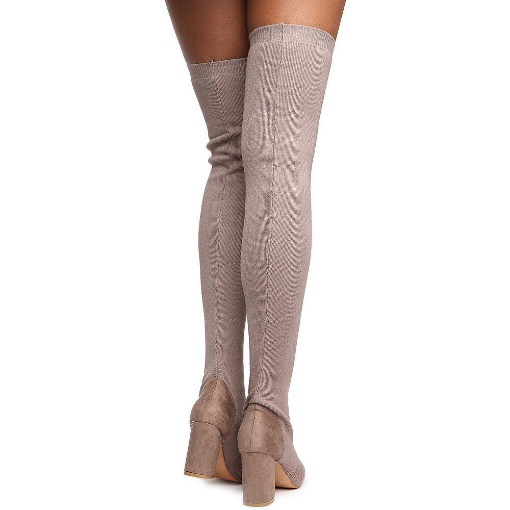 SHIEKH Lynette-01 Over The Knee Boot LYNETTE-01 OK/TAUPE - Shiekh