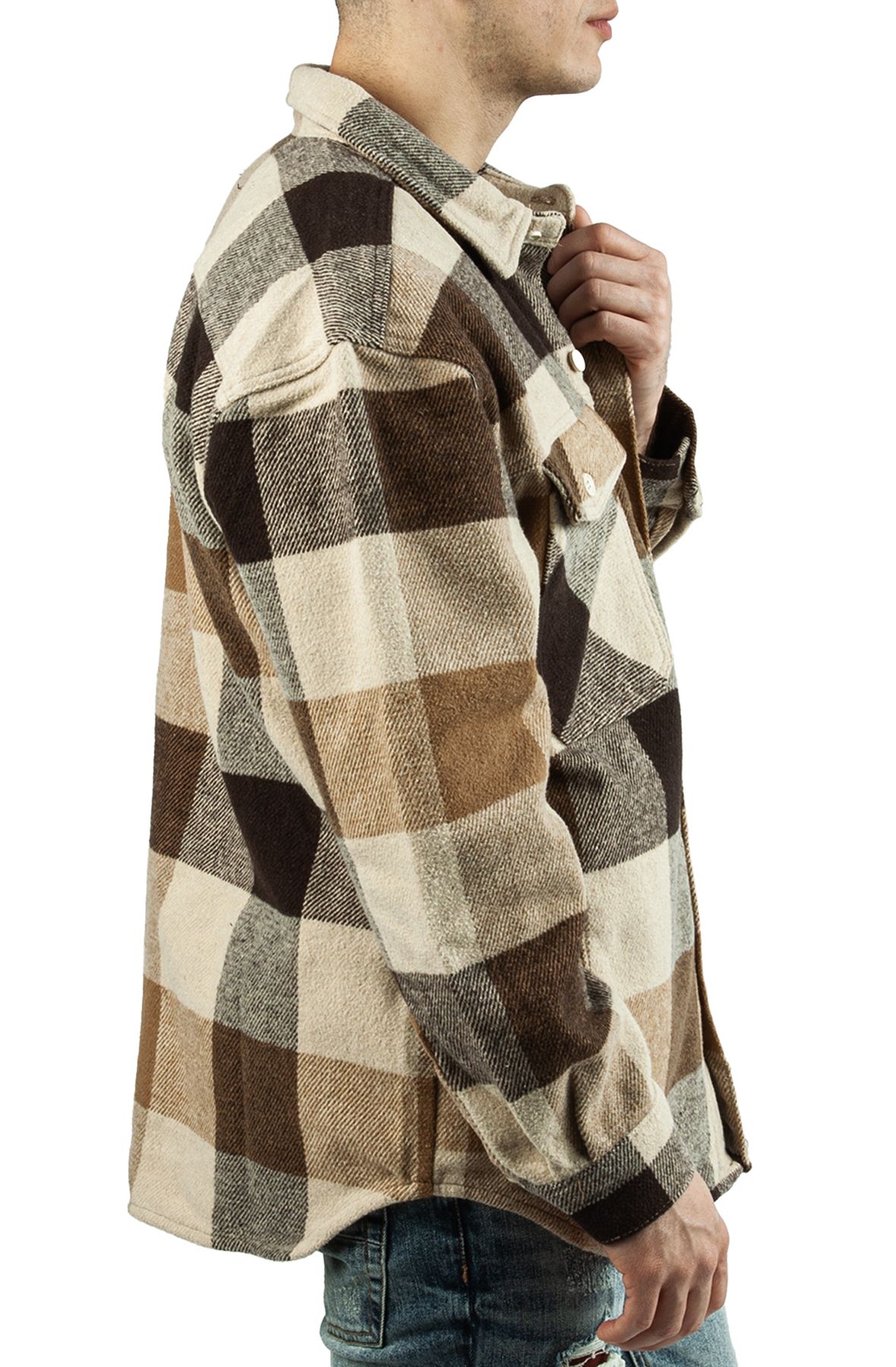 HIGH CALIBER Burly Flannel C13257-TAN - Shiekh