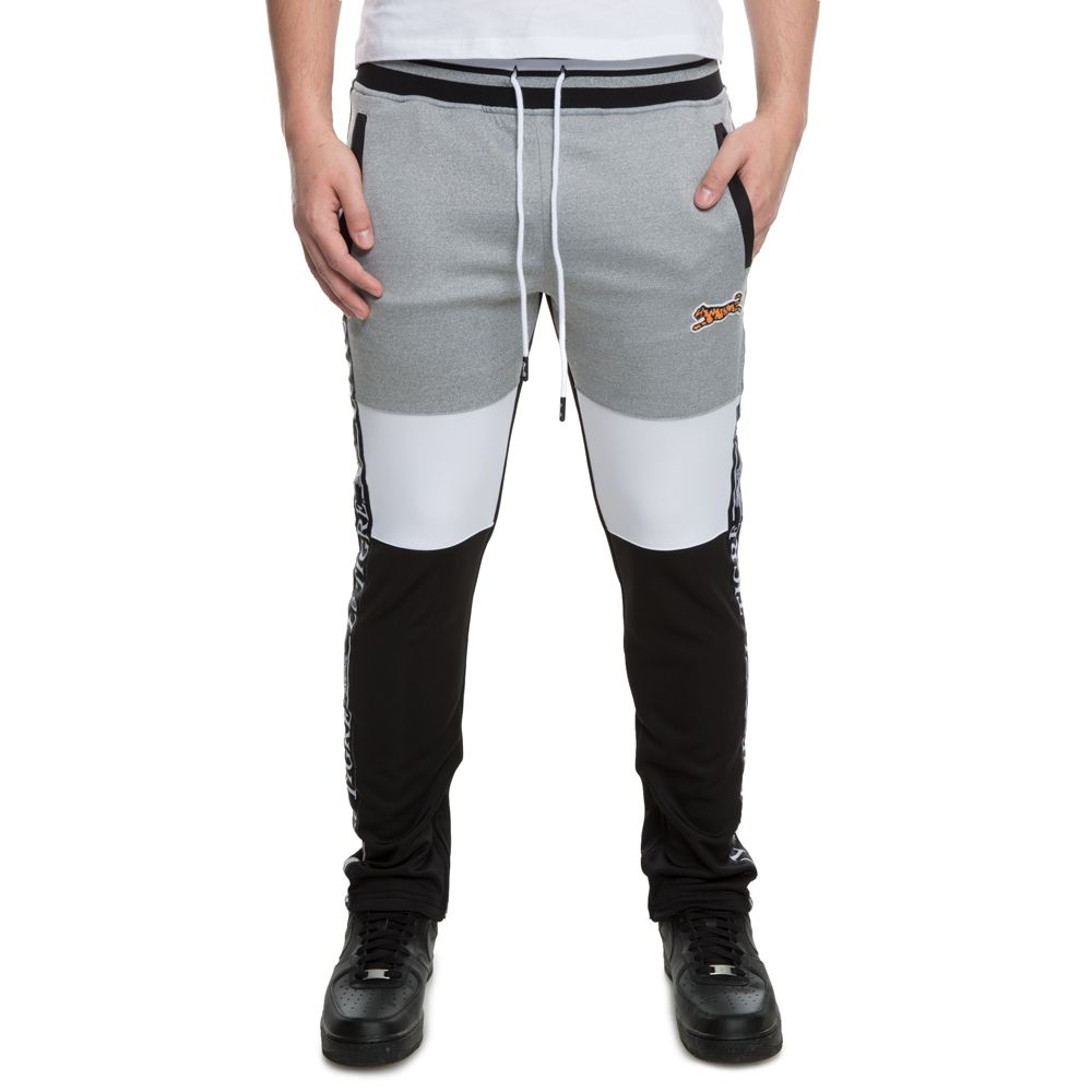 LE TIGRE CORP. TRI COLOR TRACK PANTS LT-43-BLACK PATTERNED - Shiekh