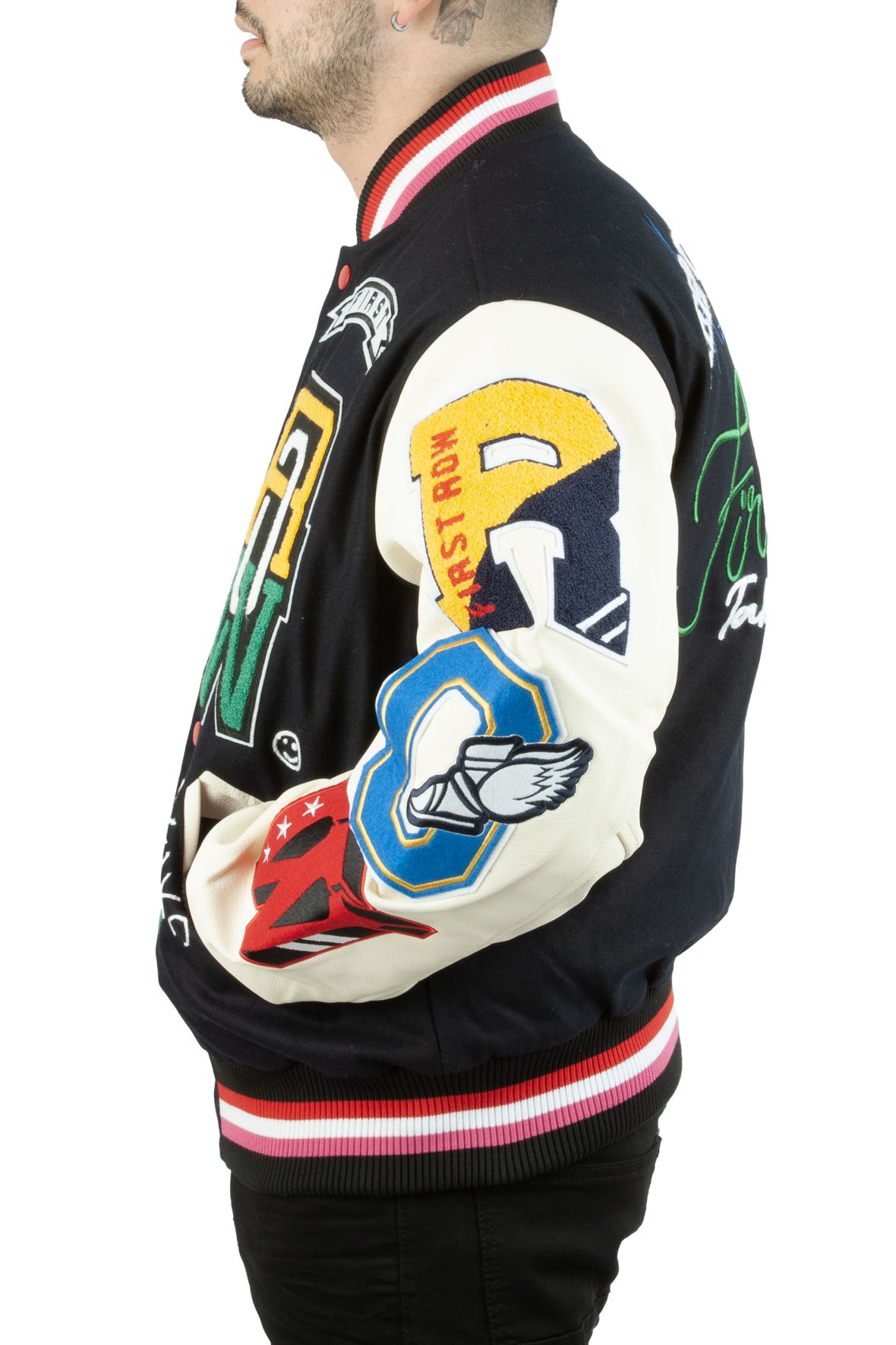 FIRST ROW Simple Life Varsity Jacket FRJ0017-NAVY - Shiekh