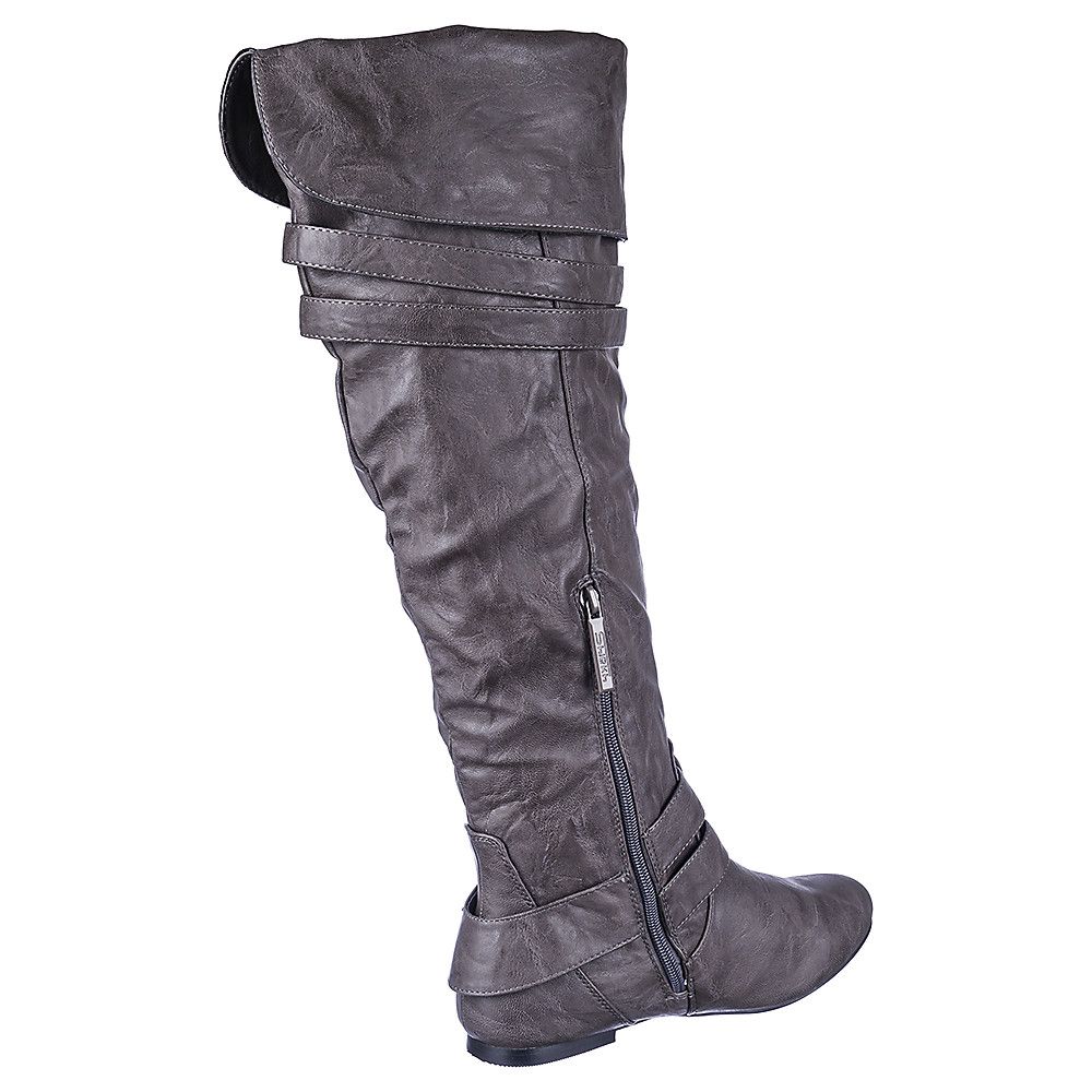 SHIEKH Knee-High Pocket Boot Vickie-16 Hi VICKIE-16 HI/GRAY POCKET - Shiekh
