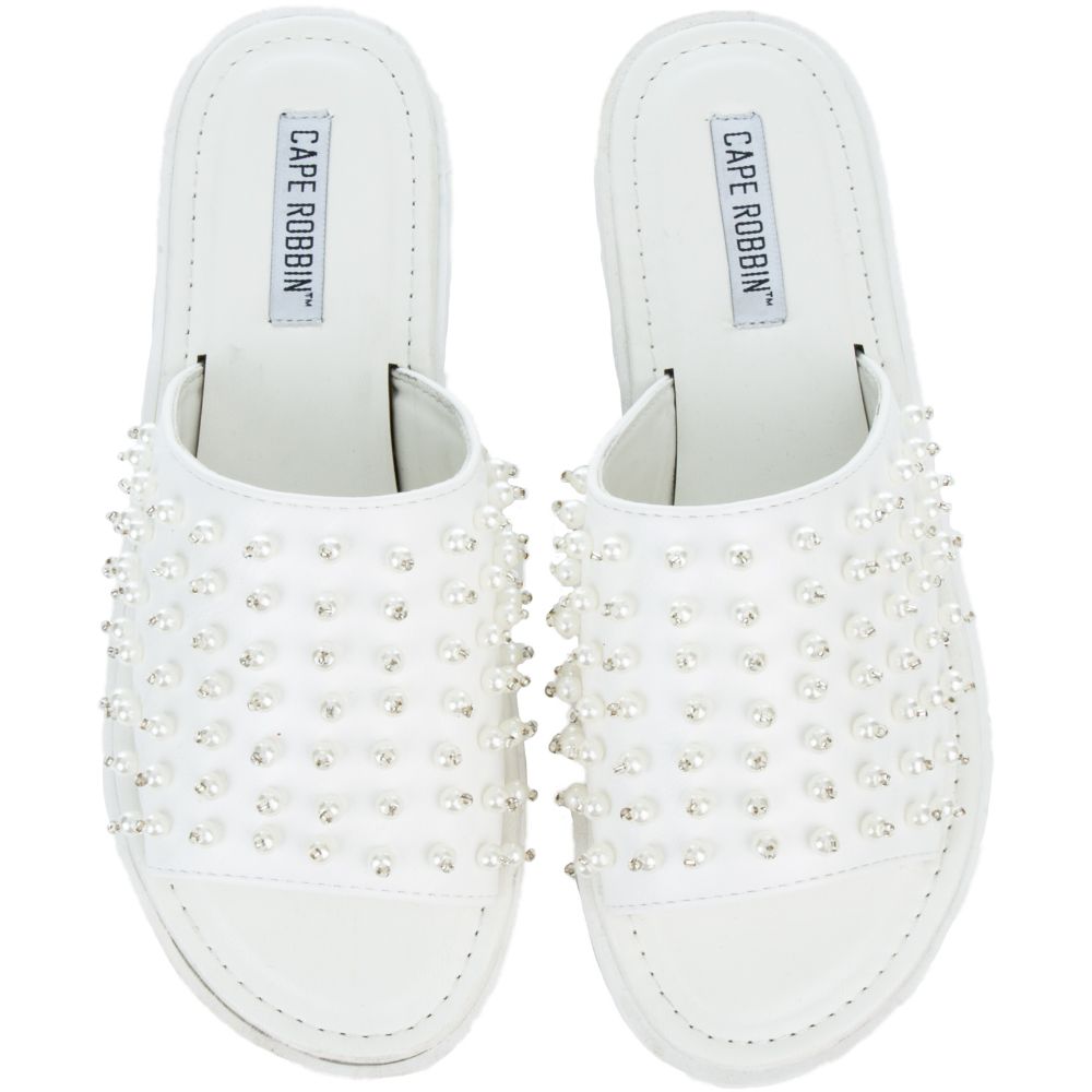 CAPE ROBBIN Mandy-1 Slides MANDY-1/WHITE - Shiekh