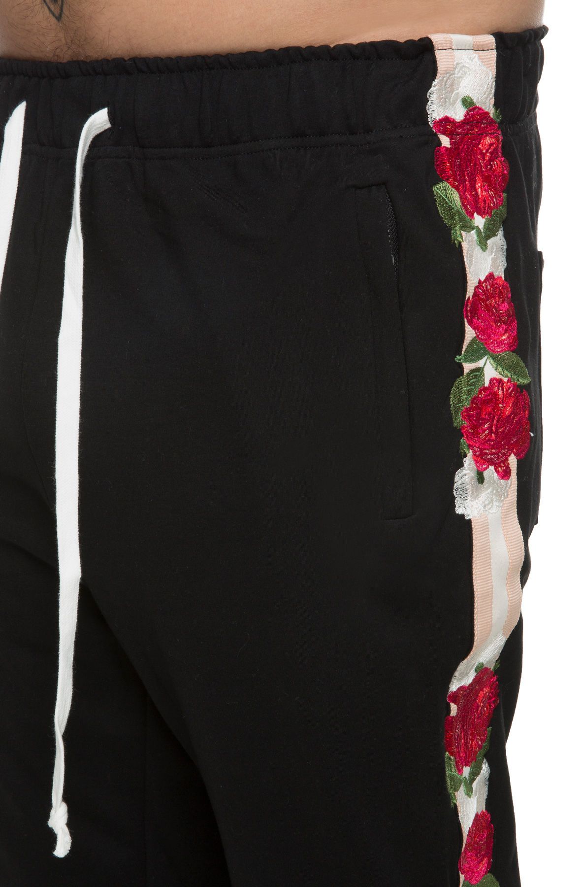 LIFTED ANCHORS The Bowie Floral Rose Track Pants in LACH1-11BLK - Shiekh