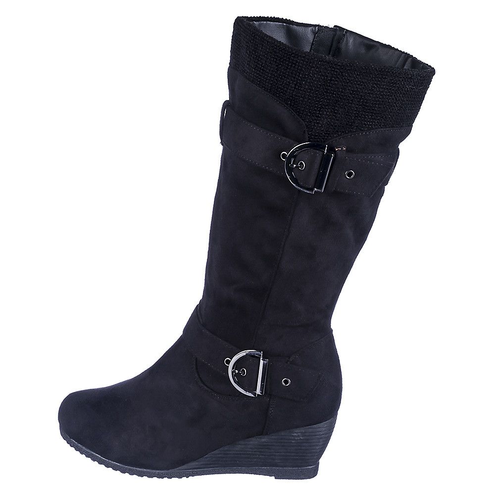 SHIEKH Women's Wedge Pocket Boot Monicca 3 S MONICCA-3-P-S/BLACK - Shiekh