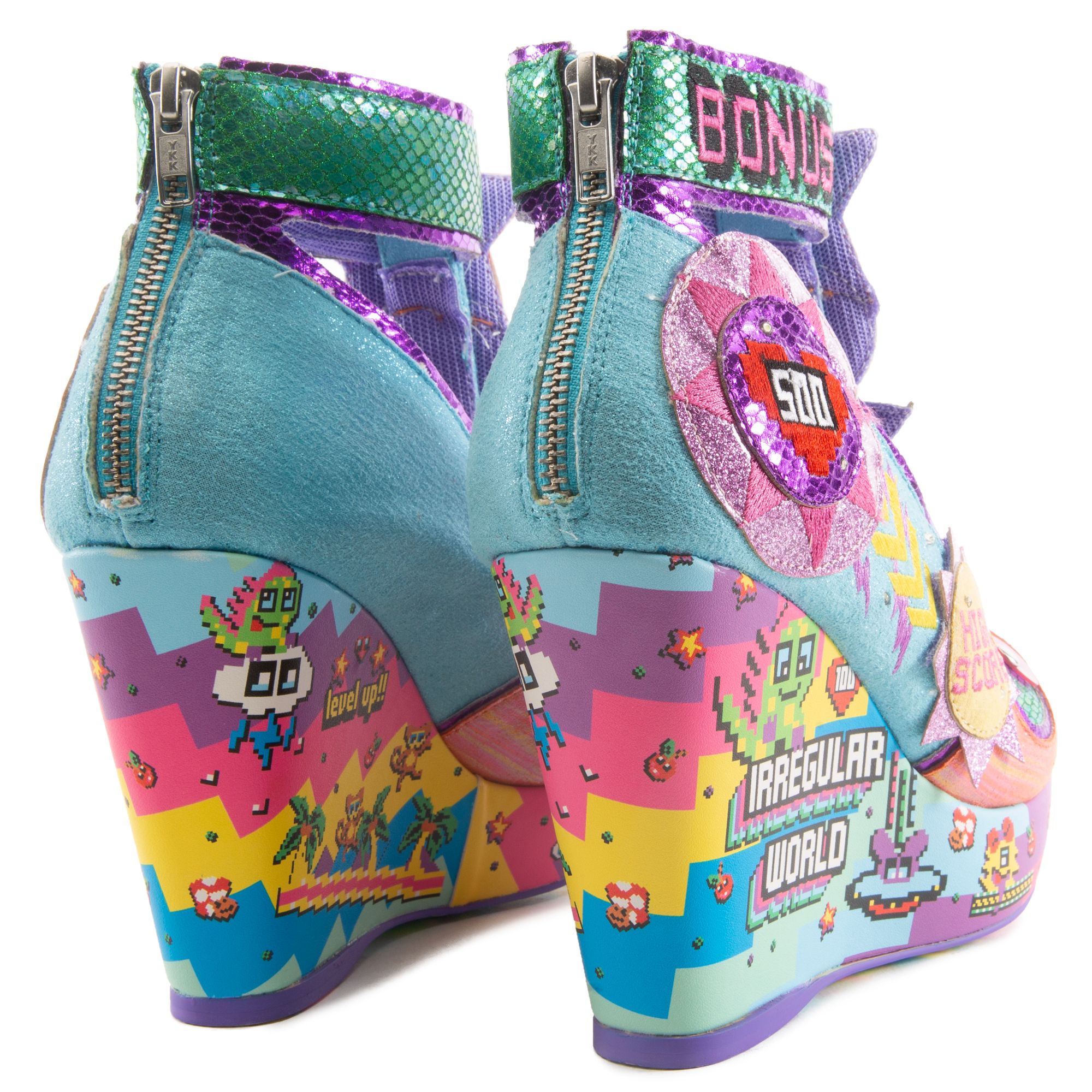 IRREGULAR CHOICE High Score Wedges 4529-01A-GRN - Shiekh