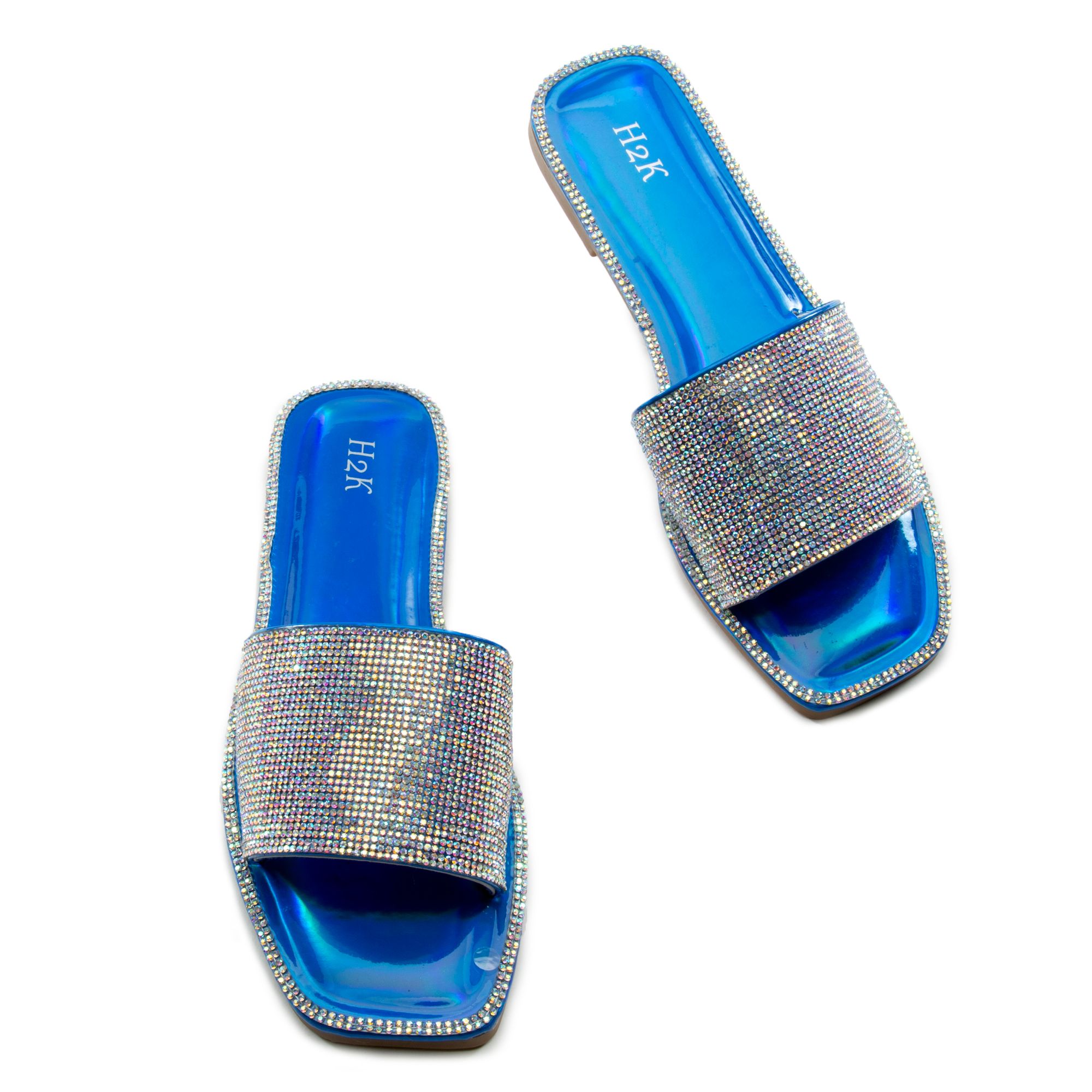 H2K TRADING Summer Rhinestone Sandals SUMMER-BLU - Shiekh