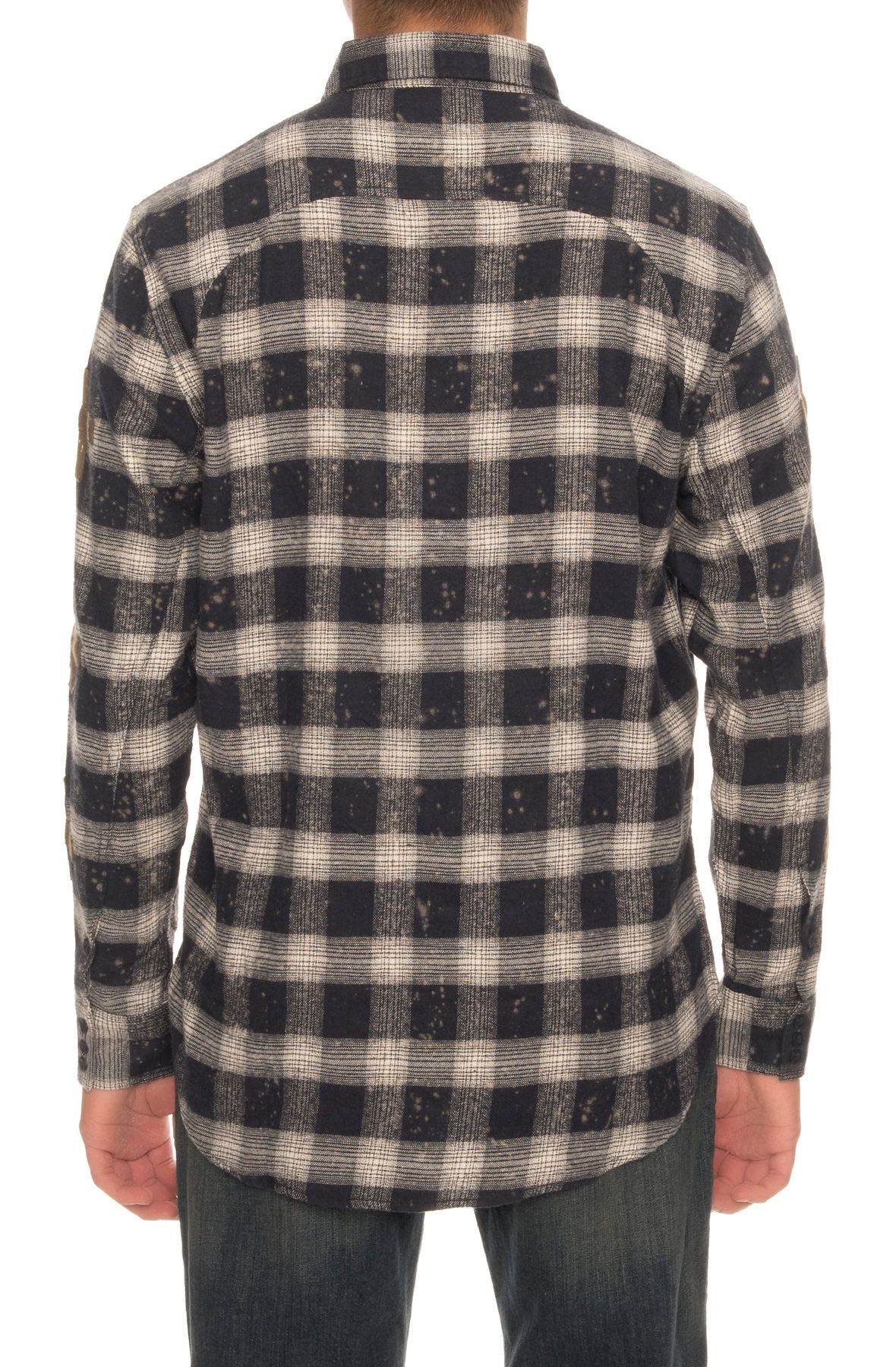 PINK DOLPHIN The Bleach Drip Flannel in AF21603BDFNA-NVY - Shiekh